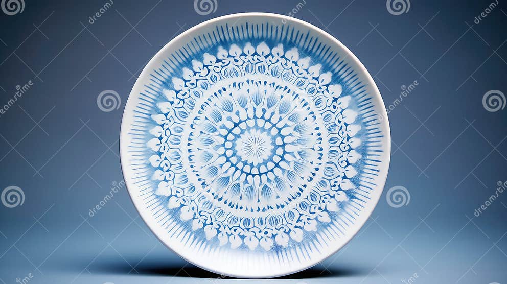 Plate light blue pattern stock illustration. Illustration of delicate ...