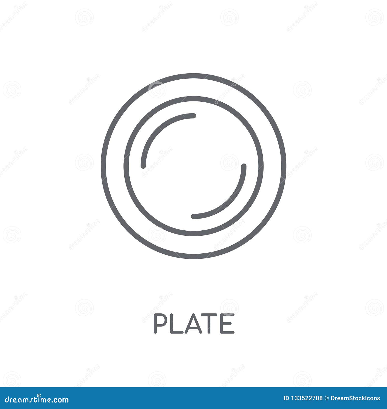 Plate Linear Icon. Modern Outline Plate Logo Concept on White Ba Stock ...