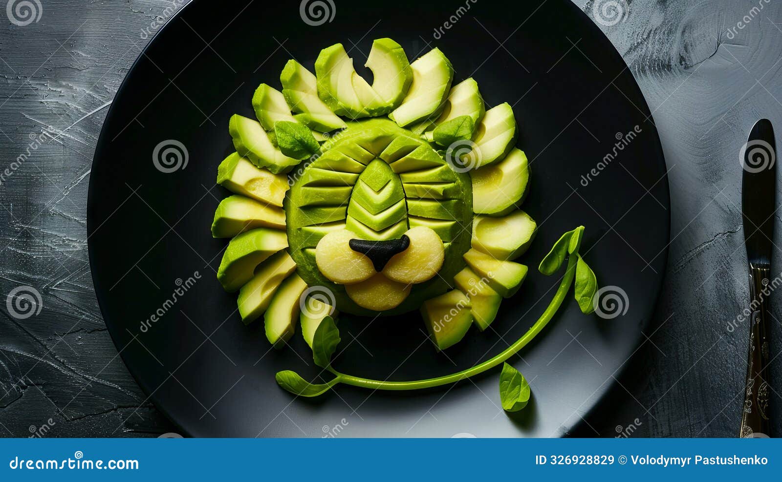 A Plate with a Lion Made Out of Fruit Stock Image - Image of platter ...