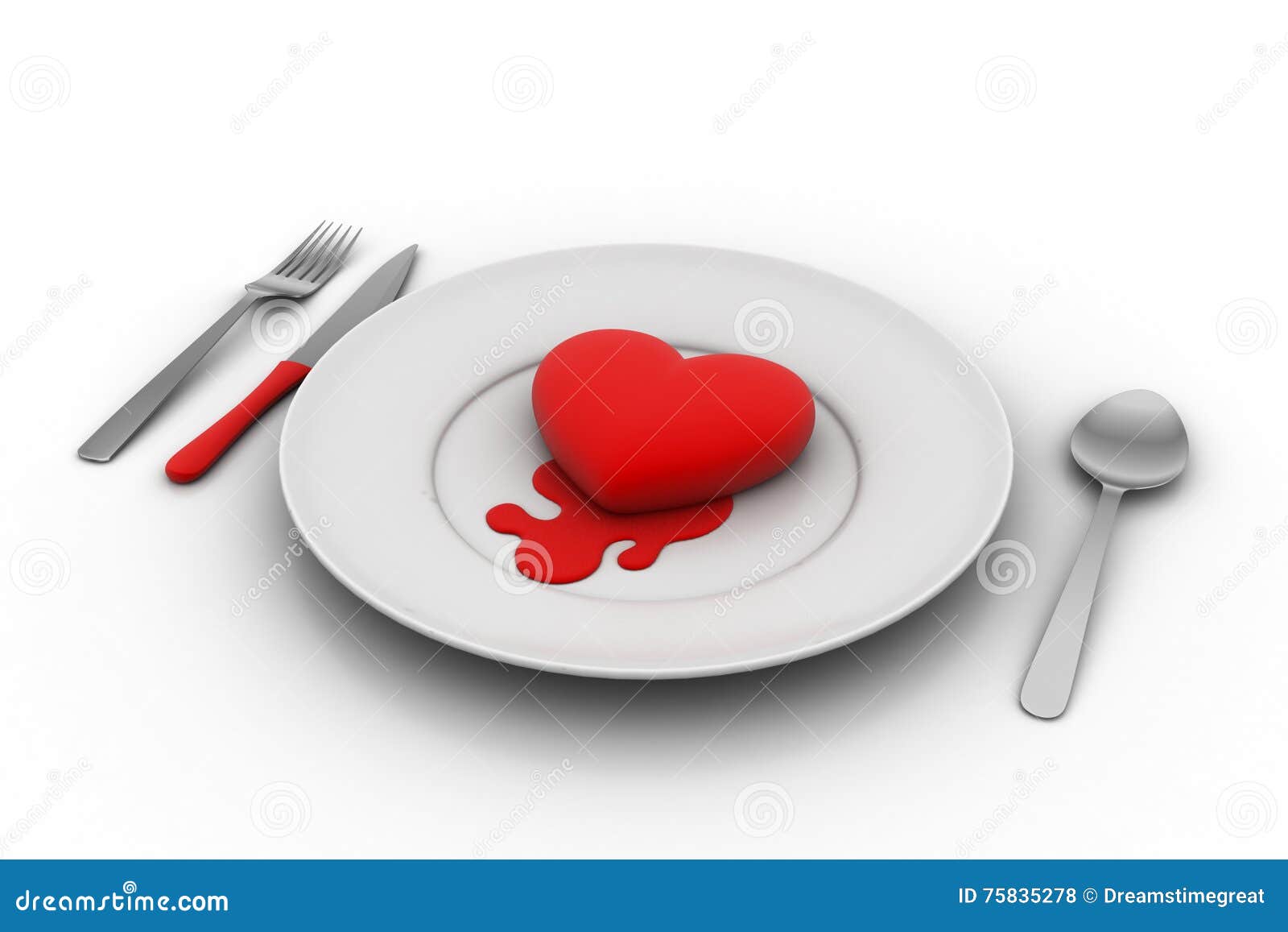 Plate with love sign stock illustration. Illustration of food - 75835278