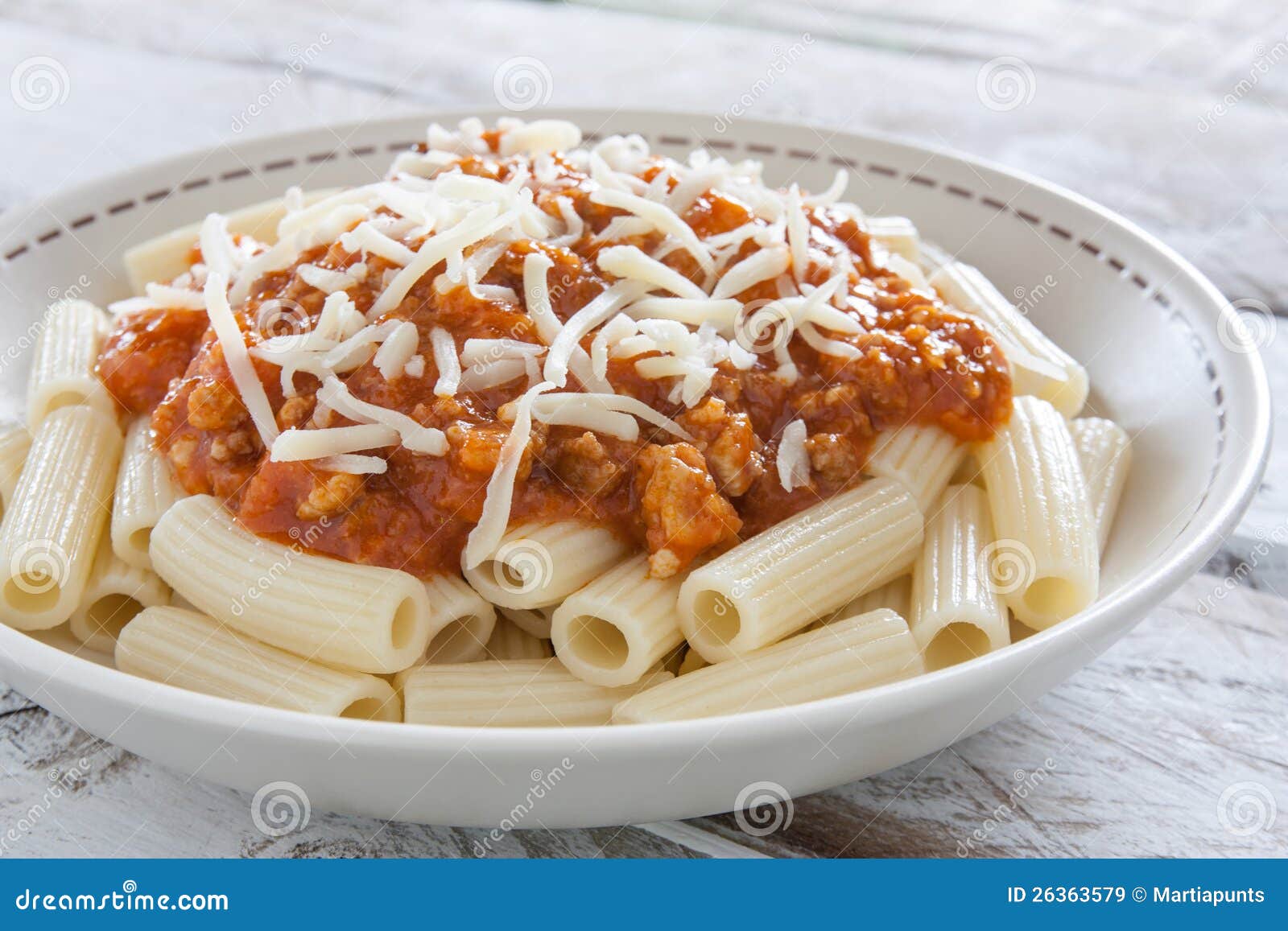 Plate of Macaroni with Bolognese Sauce Stock Image - Image of lunch ...
