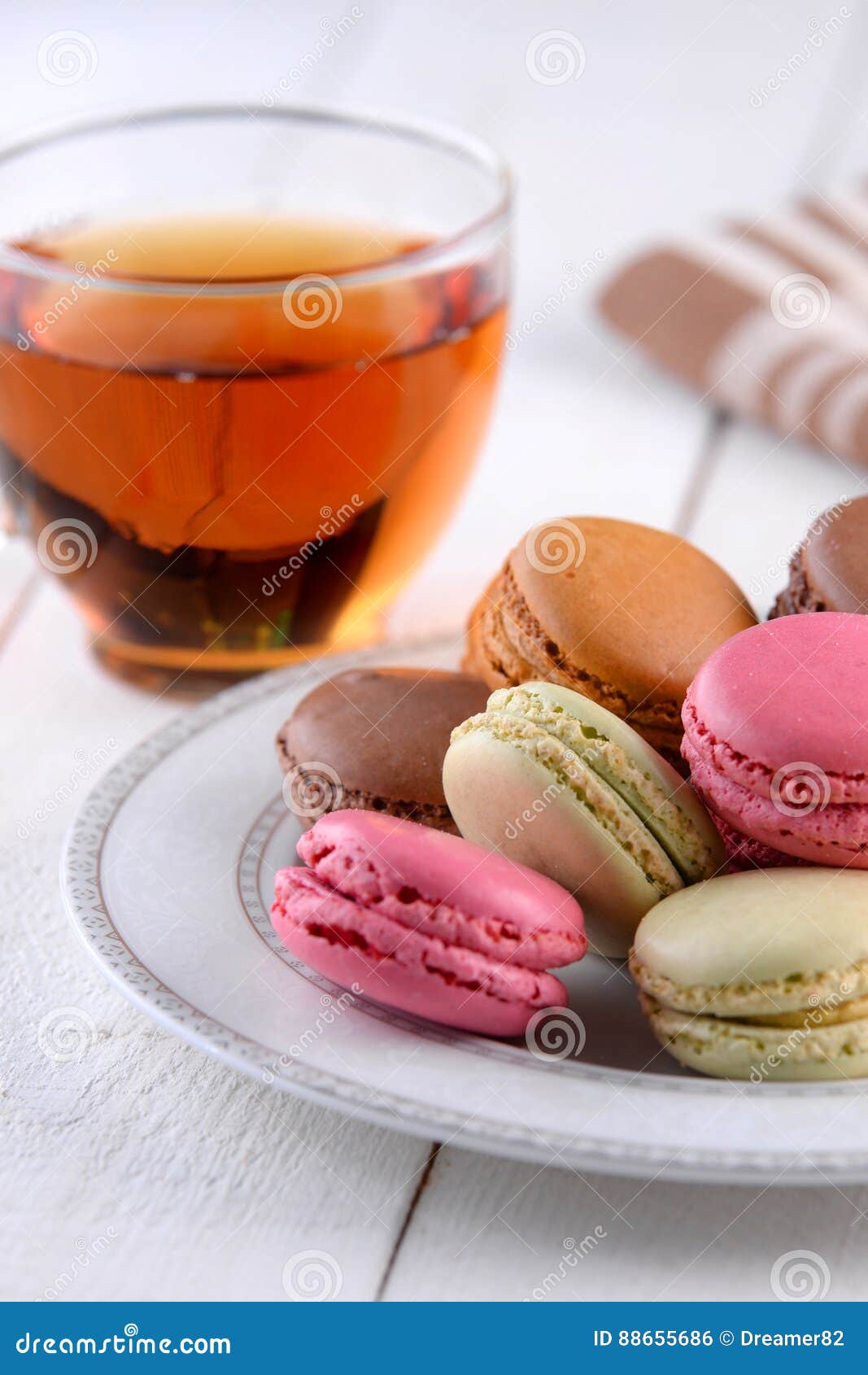 Plate of Macaroni, Sweet Snack. Stock Photo - Image of color, bakery ...