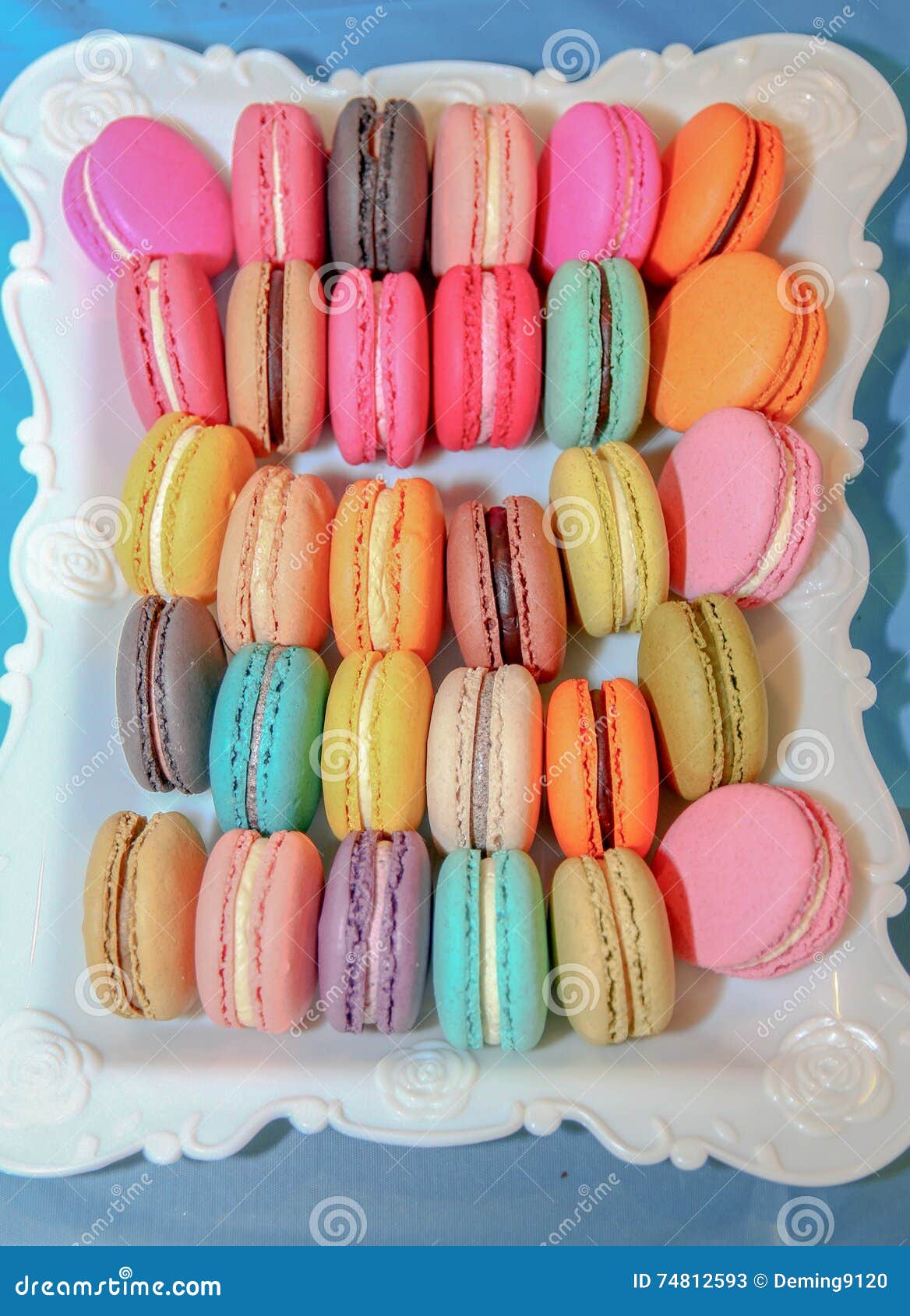 Plate of macaroons stock image. Image of brown, retro - 74812593