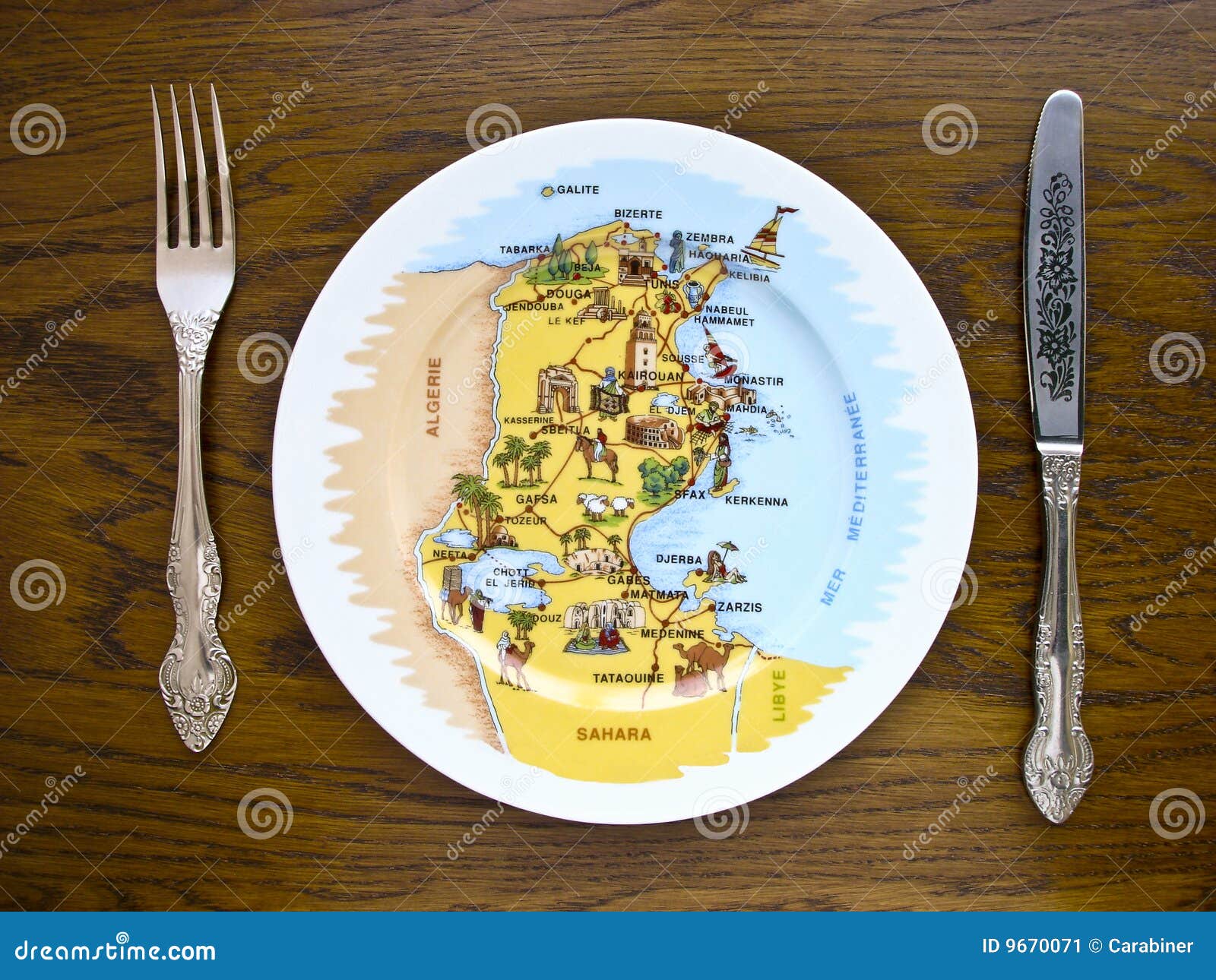 Plate with a map stock image. Image of design, objects - 9670071