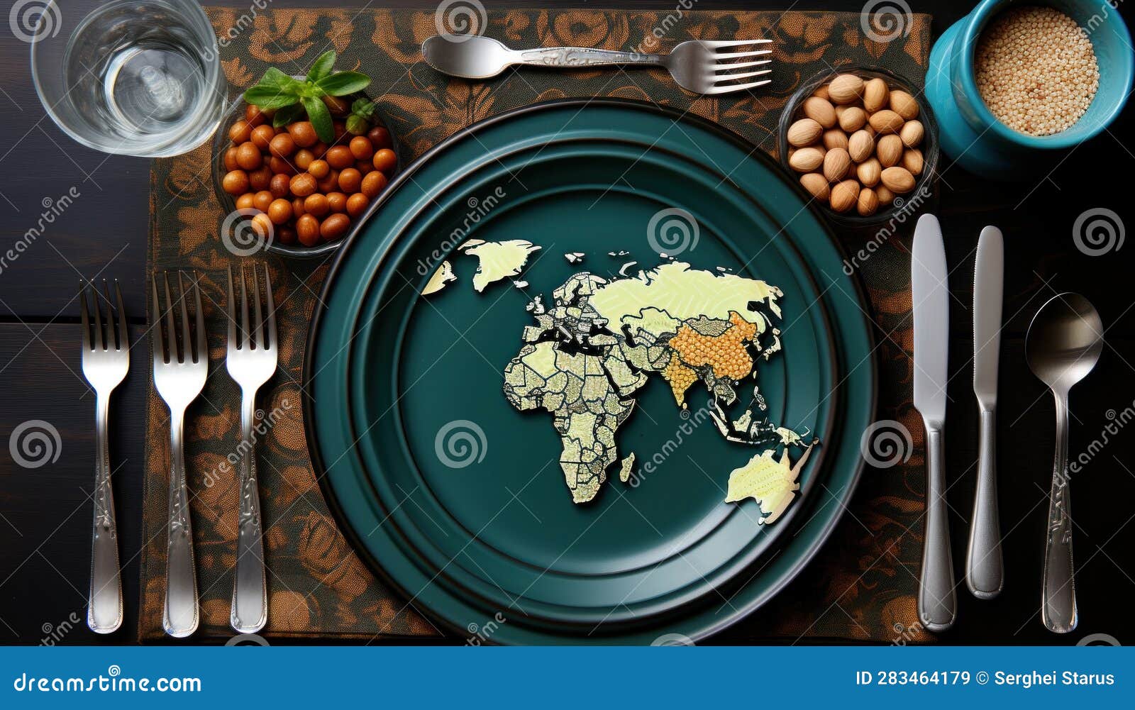 A Plate with a Map of the World on it. Generative AI Image. Stock ...