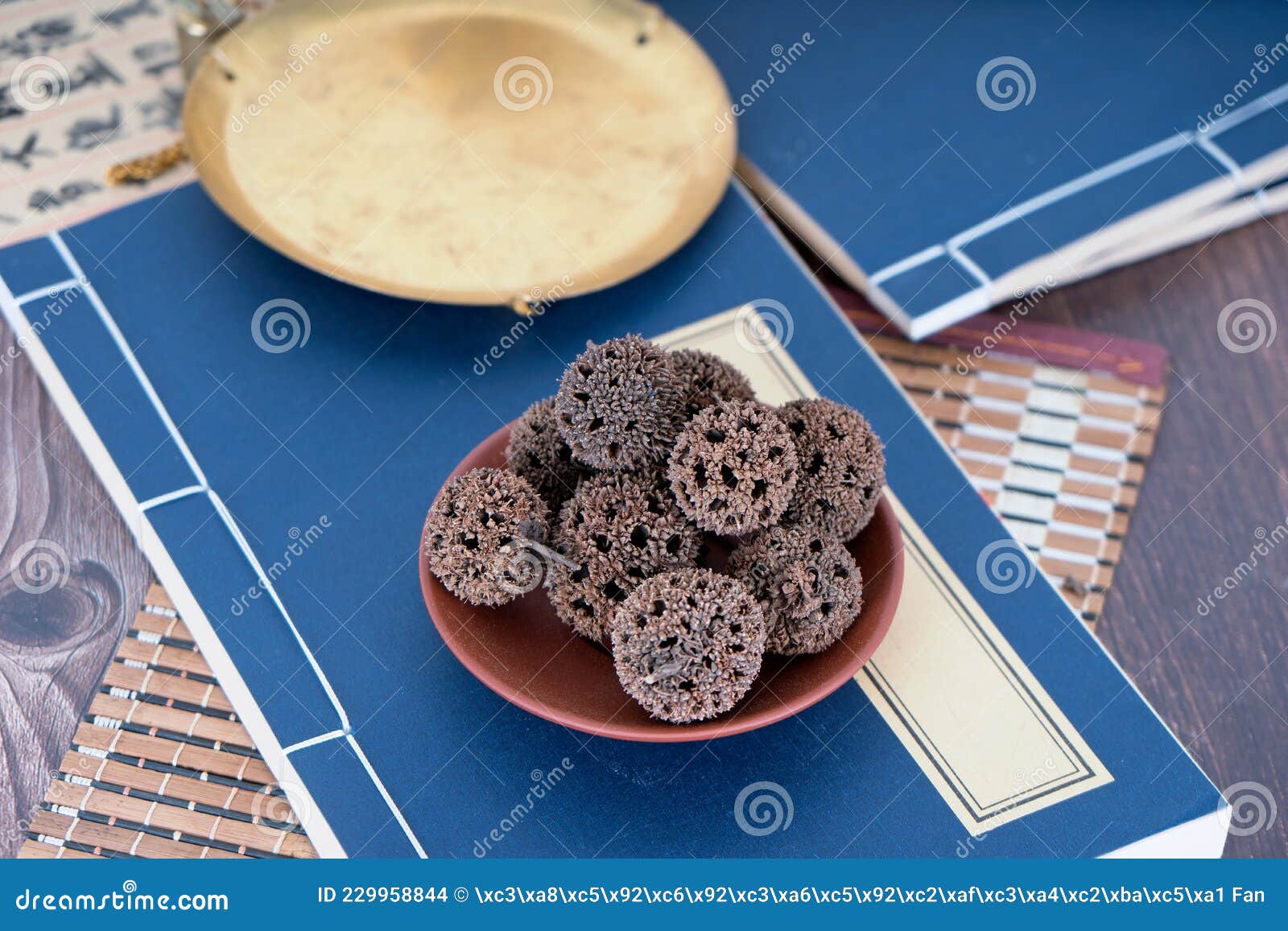 A Plate of Maple Balls on the Book Stock Photo - Image of china ...