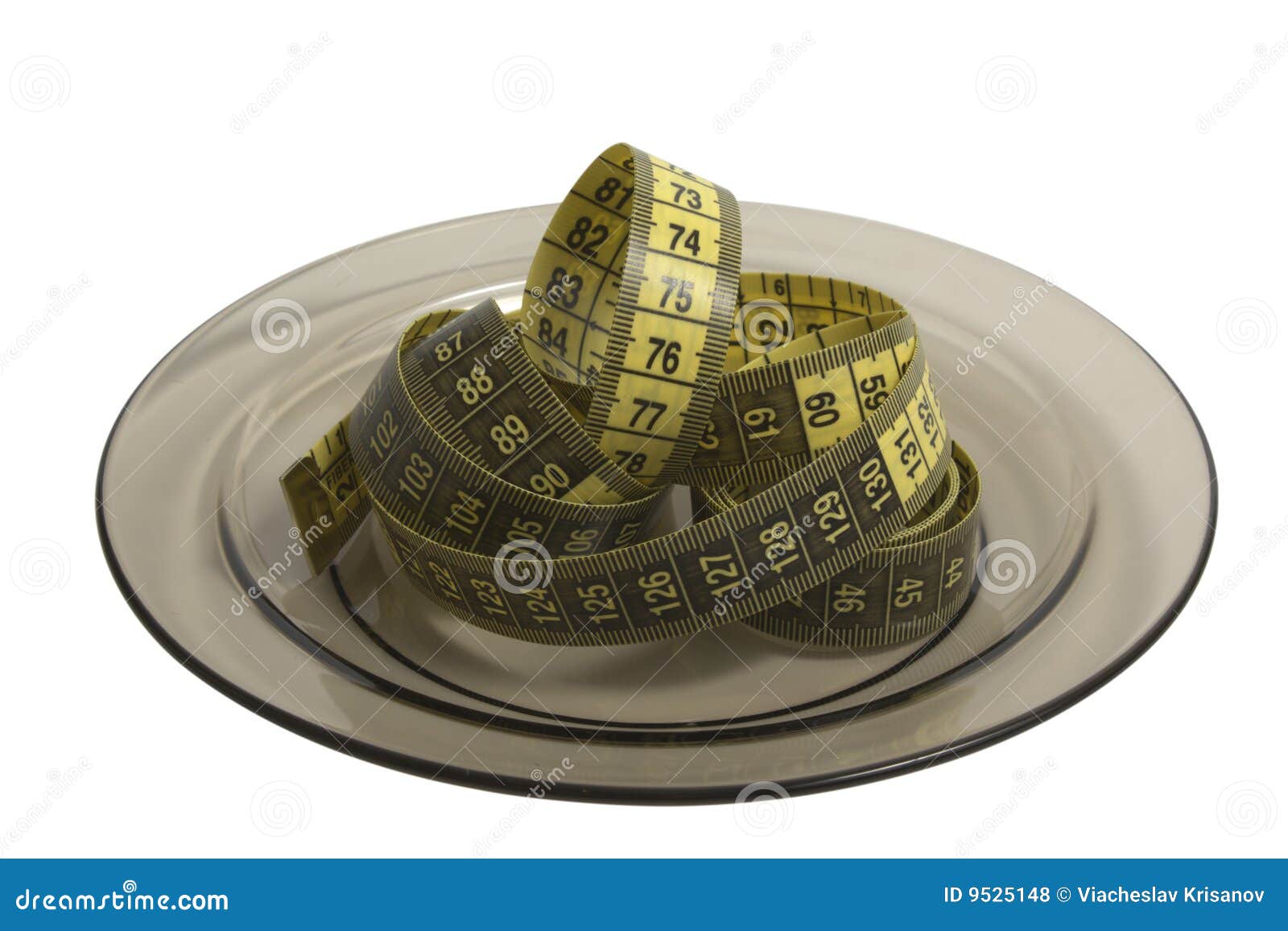 Plate with measuring tape stock photo. Image of healthy - 9525148