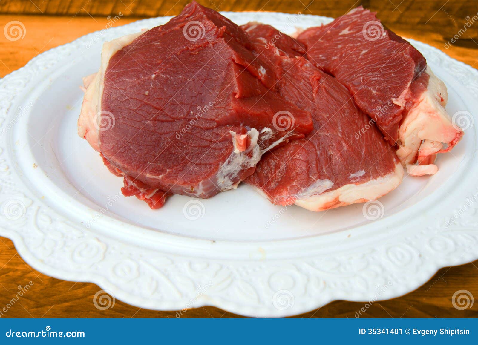 Plate with meat stock image. Image of isolated, meaty - 35341401