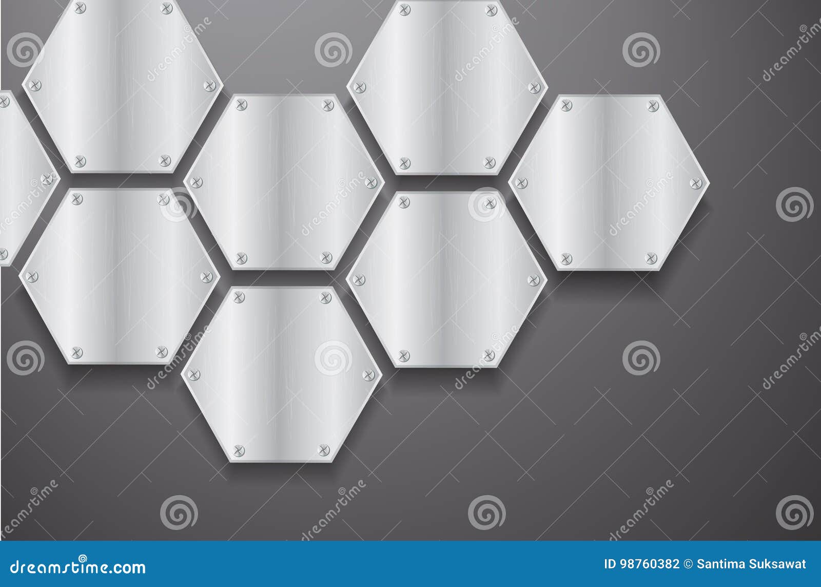 Plate Metal Hexagon and Space Background Vector Stock Vector ...
