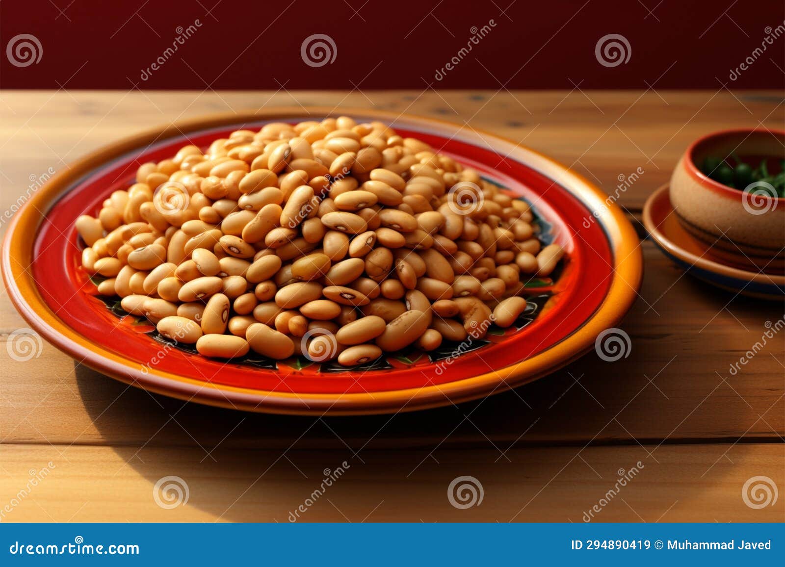 A Plate Of Mexican Beans Ready To Complement Your Text Or Logo Stock ...