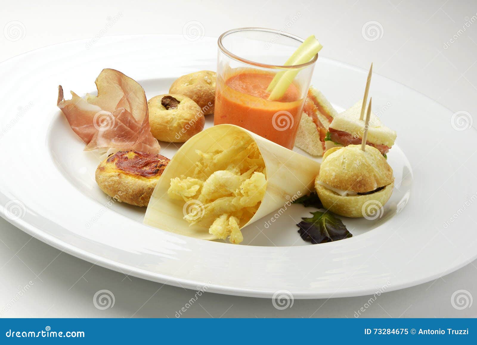 Plate of Mixture of Finger Food for Aperitif Stock Image - Image of ...