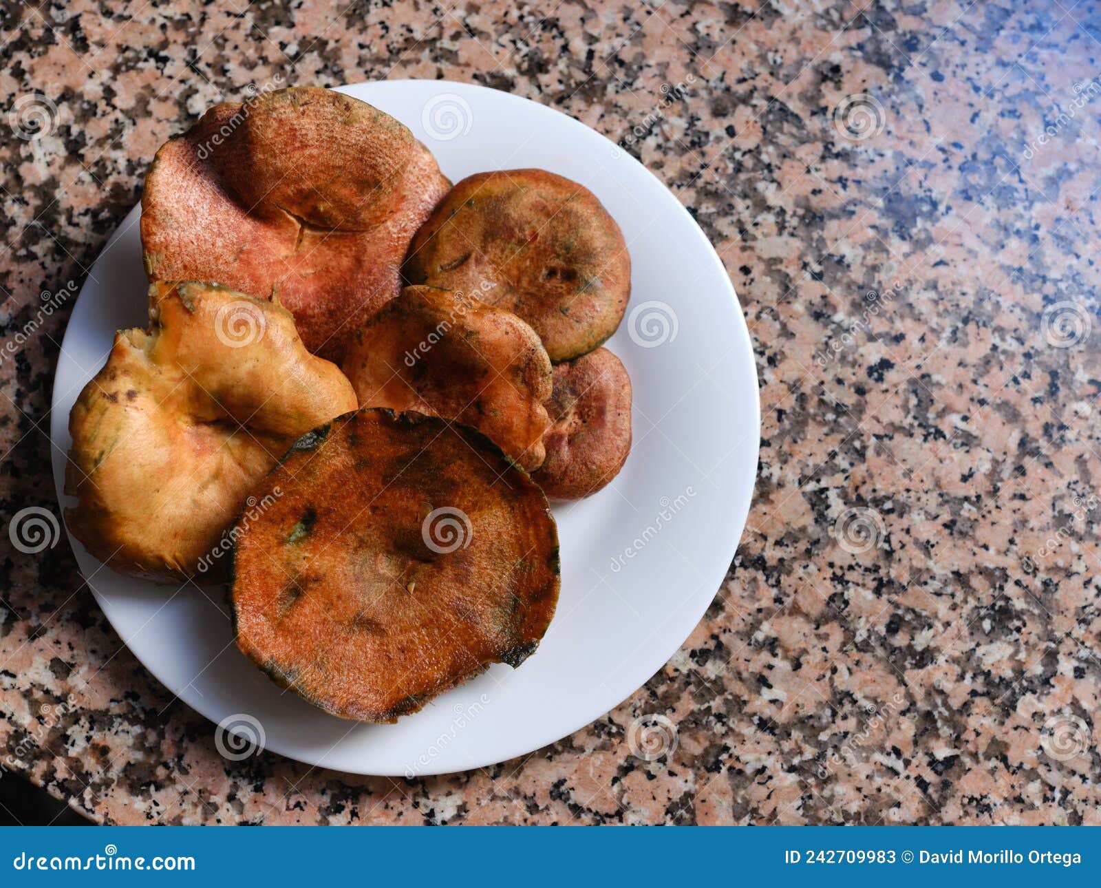 Plate of Mushroom on Top of a Marble Surface Stock Image - Image of ...