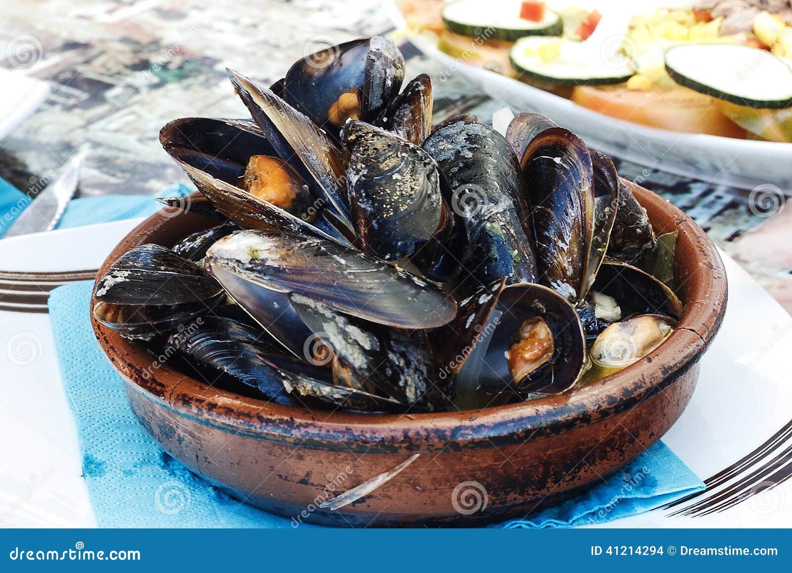 Plate with mussels stock photo. Image of travel, food - 41214294