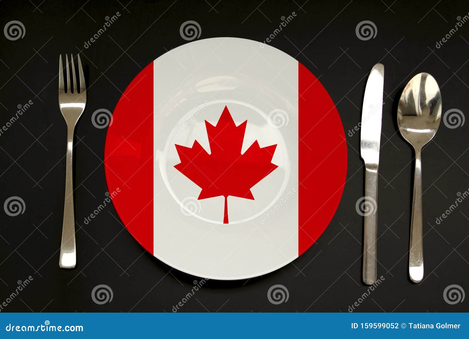 Plate with the National Flag of Canada, Copy Space Stock Photo - Image ...