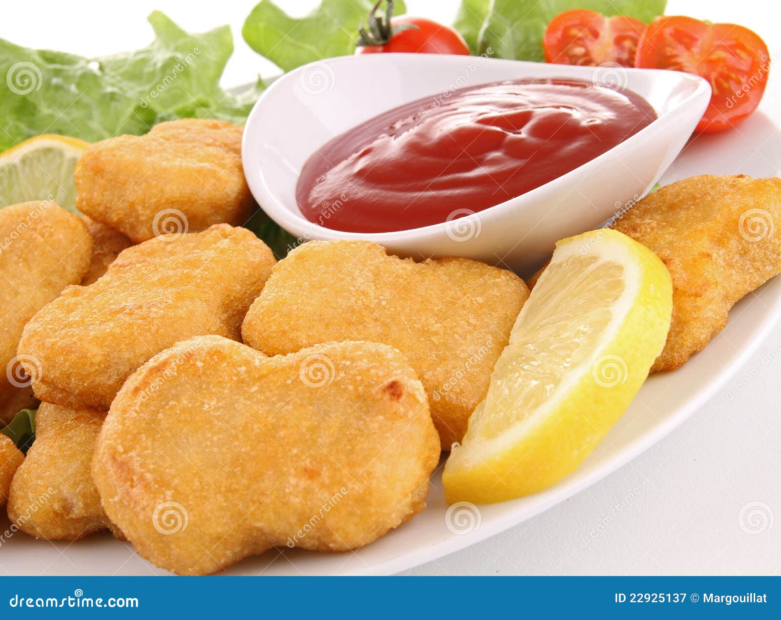 Plate of nuggets stock image. Image of snack, chicken - 22925137