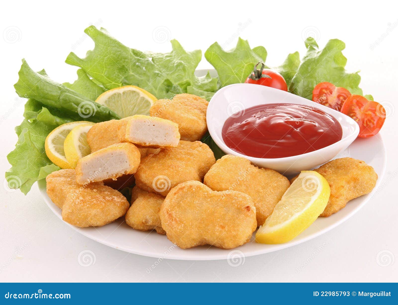 Plate of nuggets stock image. Image of fastfood, ketchup - 22985793