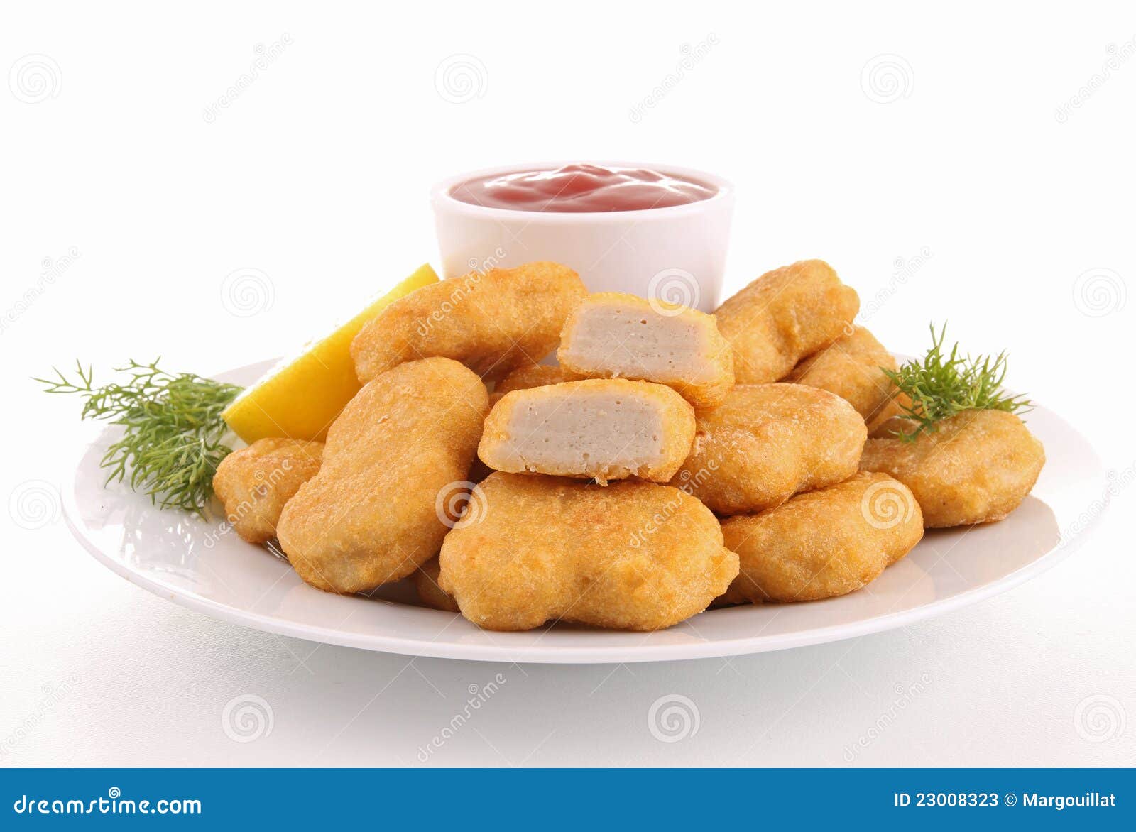 Plate of nuggets stock image. Image of meat, cuisine - 23008323