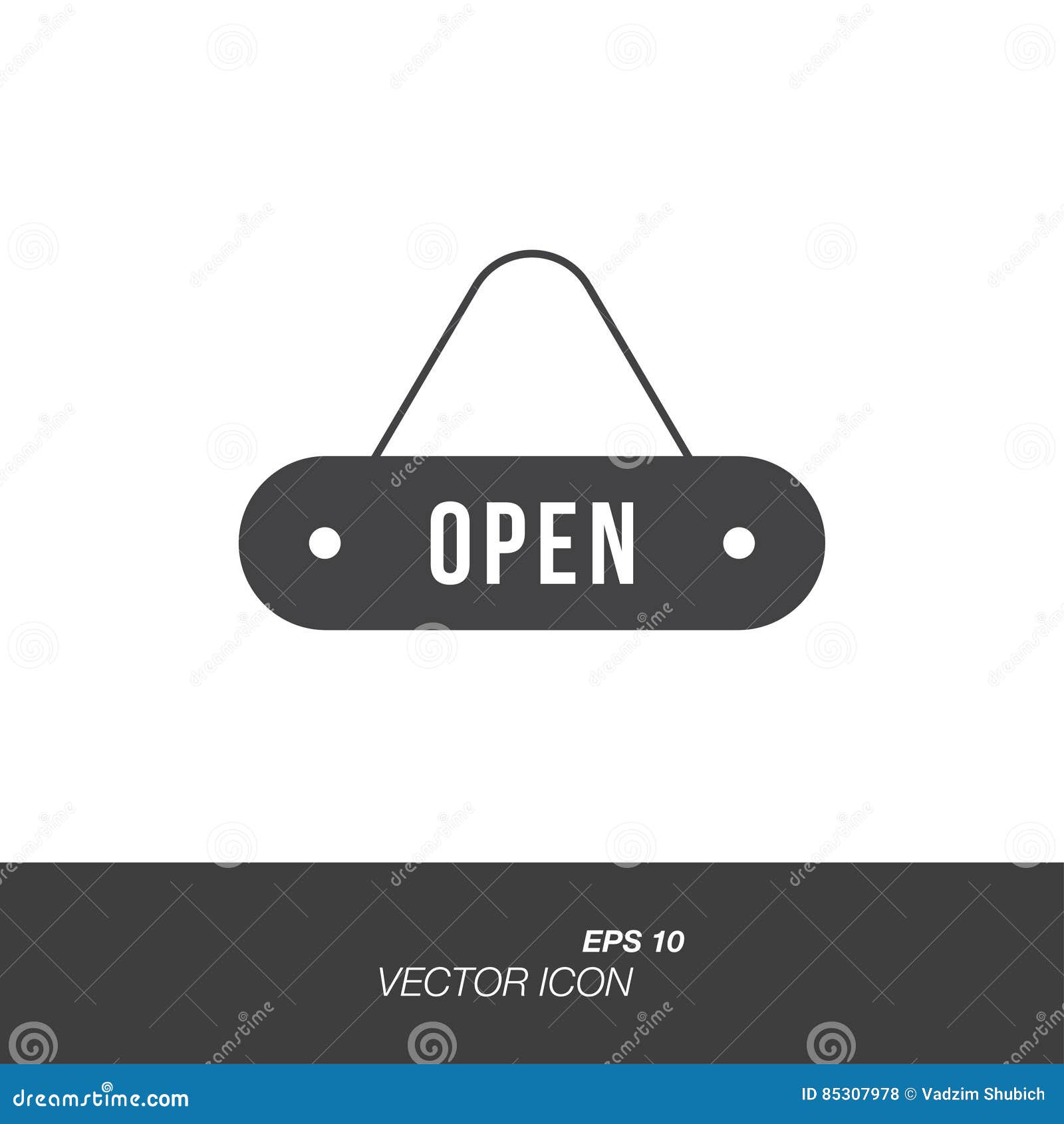 Plate Open Icon in Flat Style Isolated on White Background. Stock ...