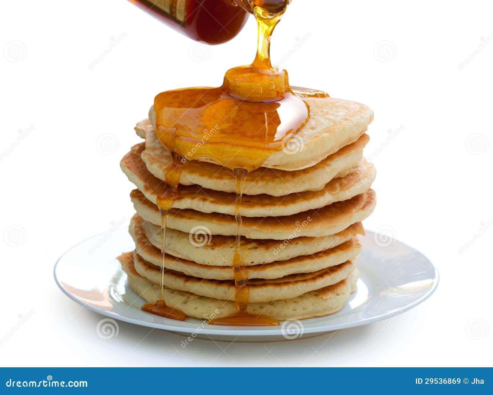 Plate of Pancakes Isolated on White Stock Image - Image of stack ...