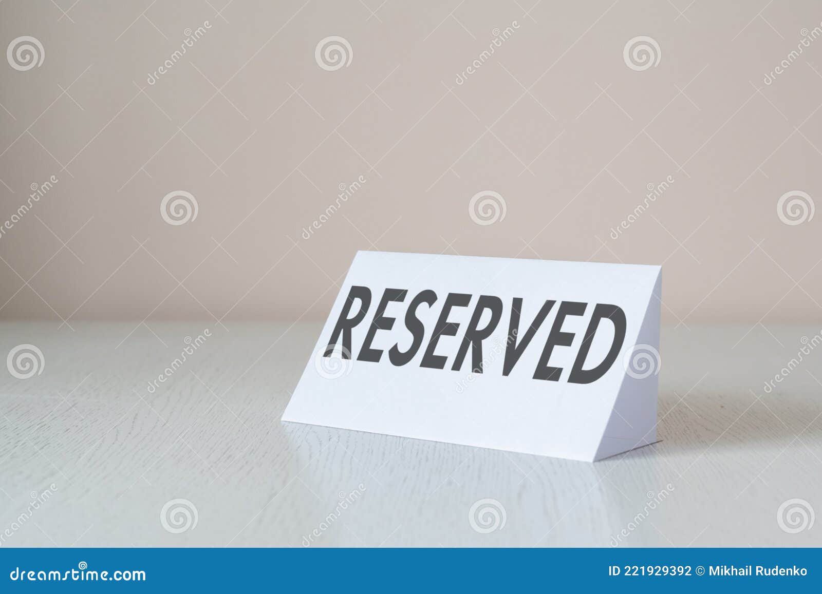 The Plate or Paper Board with a Reserved Word Text in a Restaurant ...