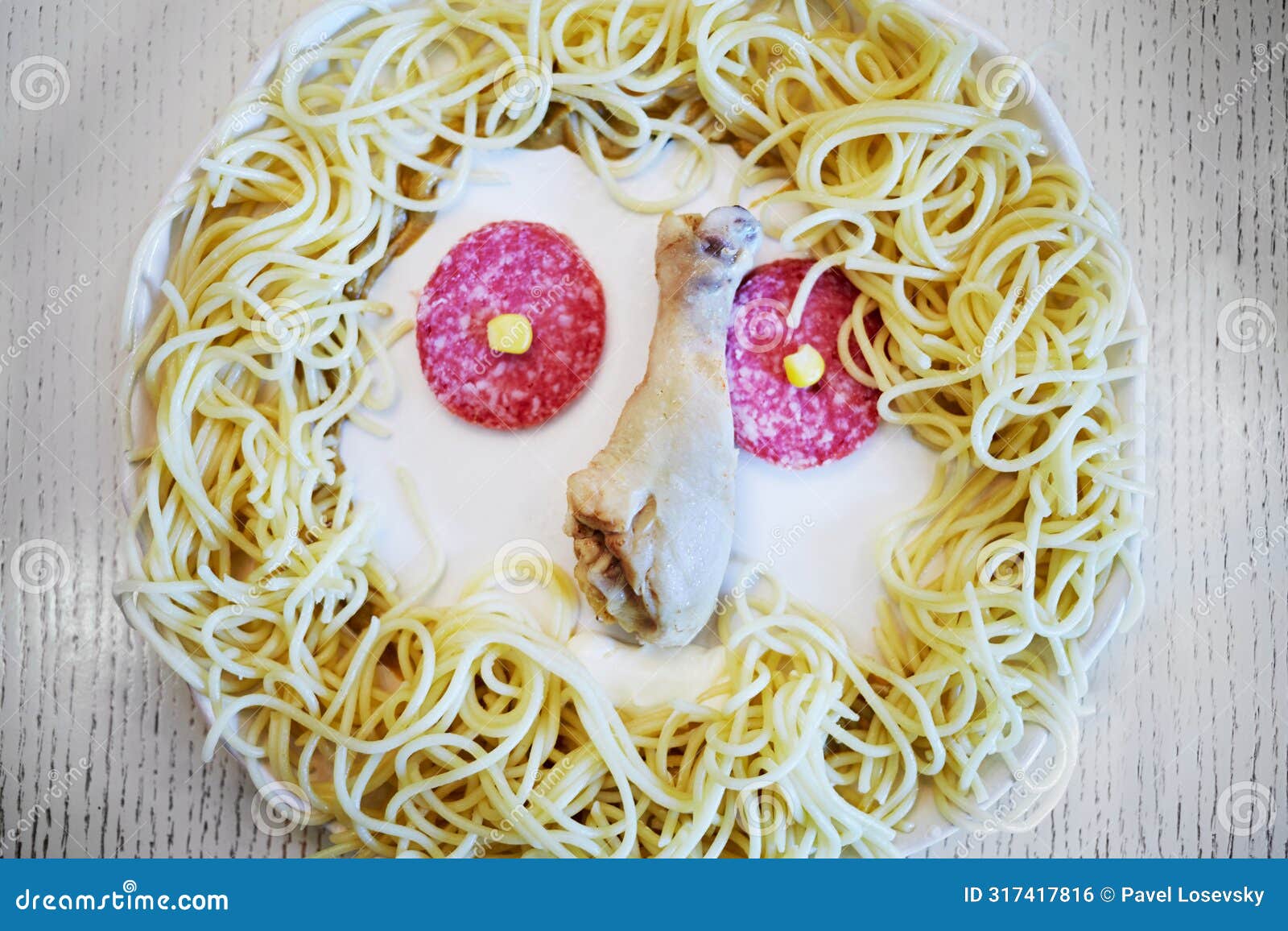 Salami, Chicken Eggs And A Sharp Knife On A White Background. Concept ...