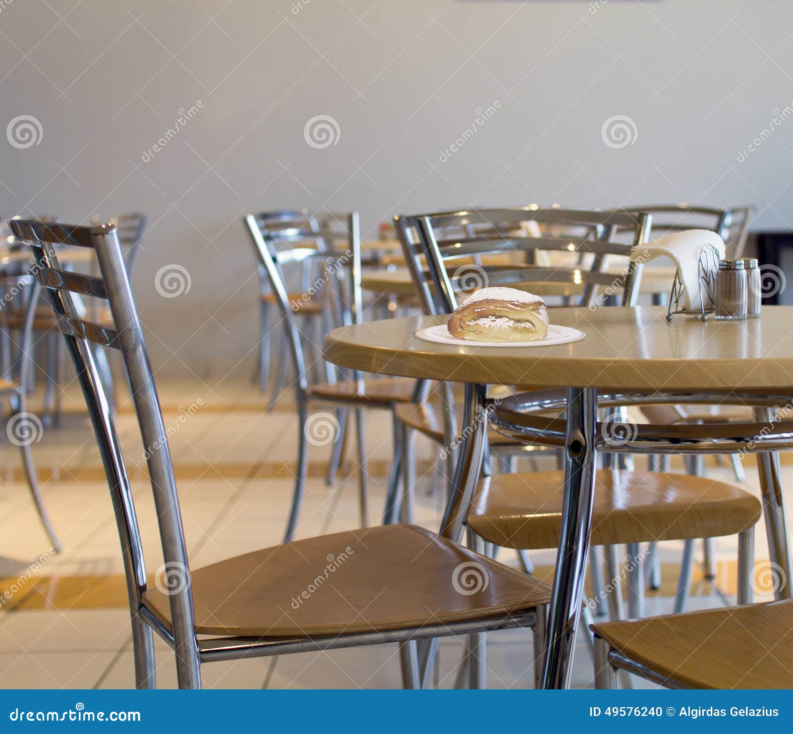 Plate with a Pastry on a Table in a Cafe Stock Photo - Image of tasty ...