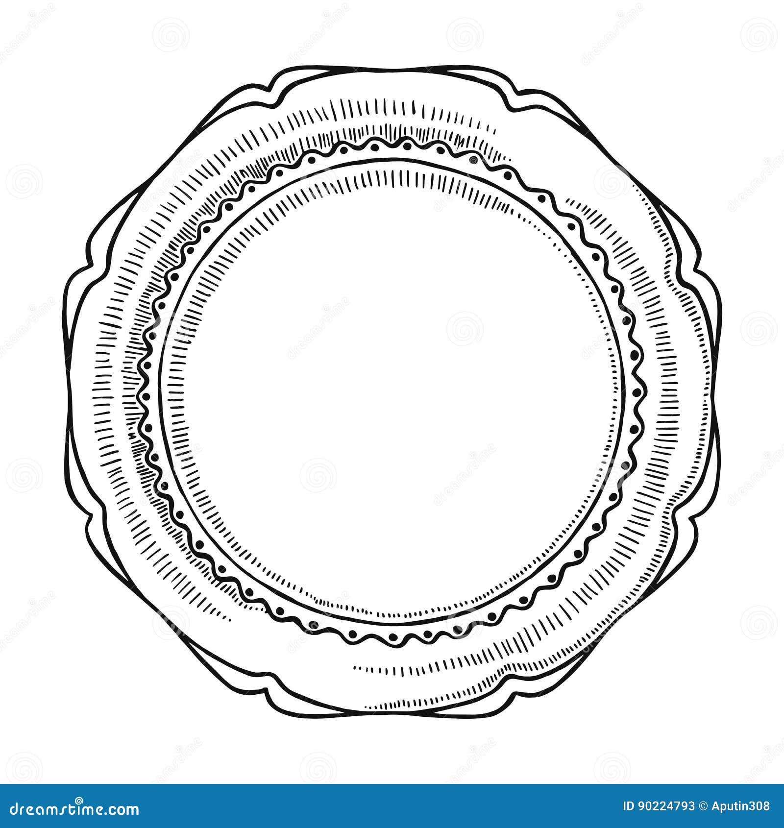 Plate with pattern vector stock vector. Illustration of dishware - 90224793