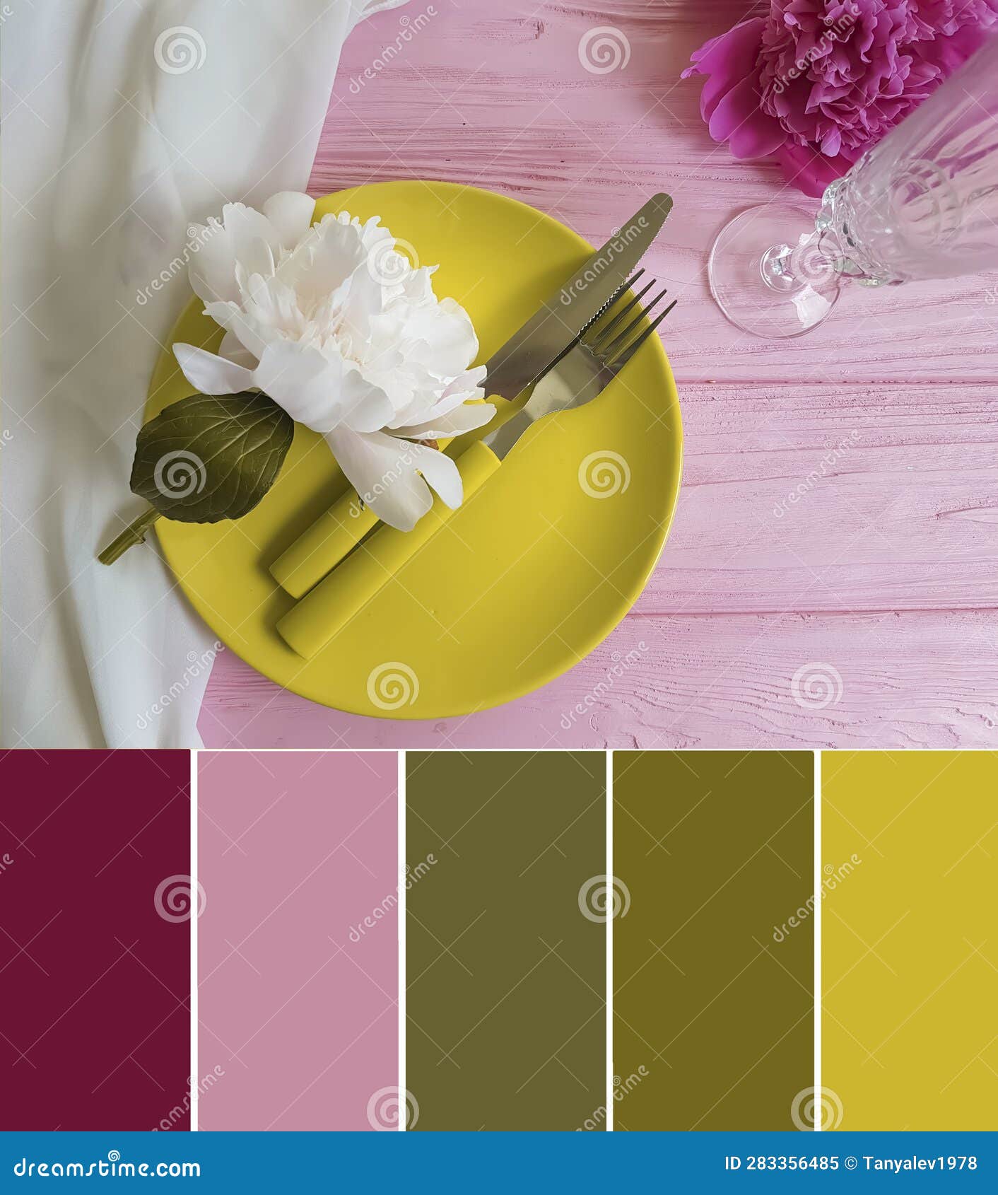 Plate with Peony Flower, Palette Stock Image - Image of design, soft ...