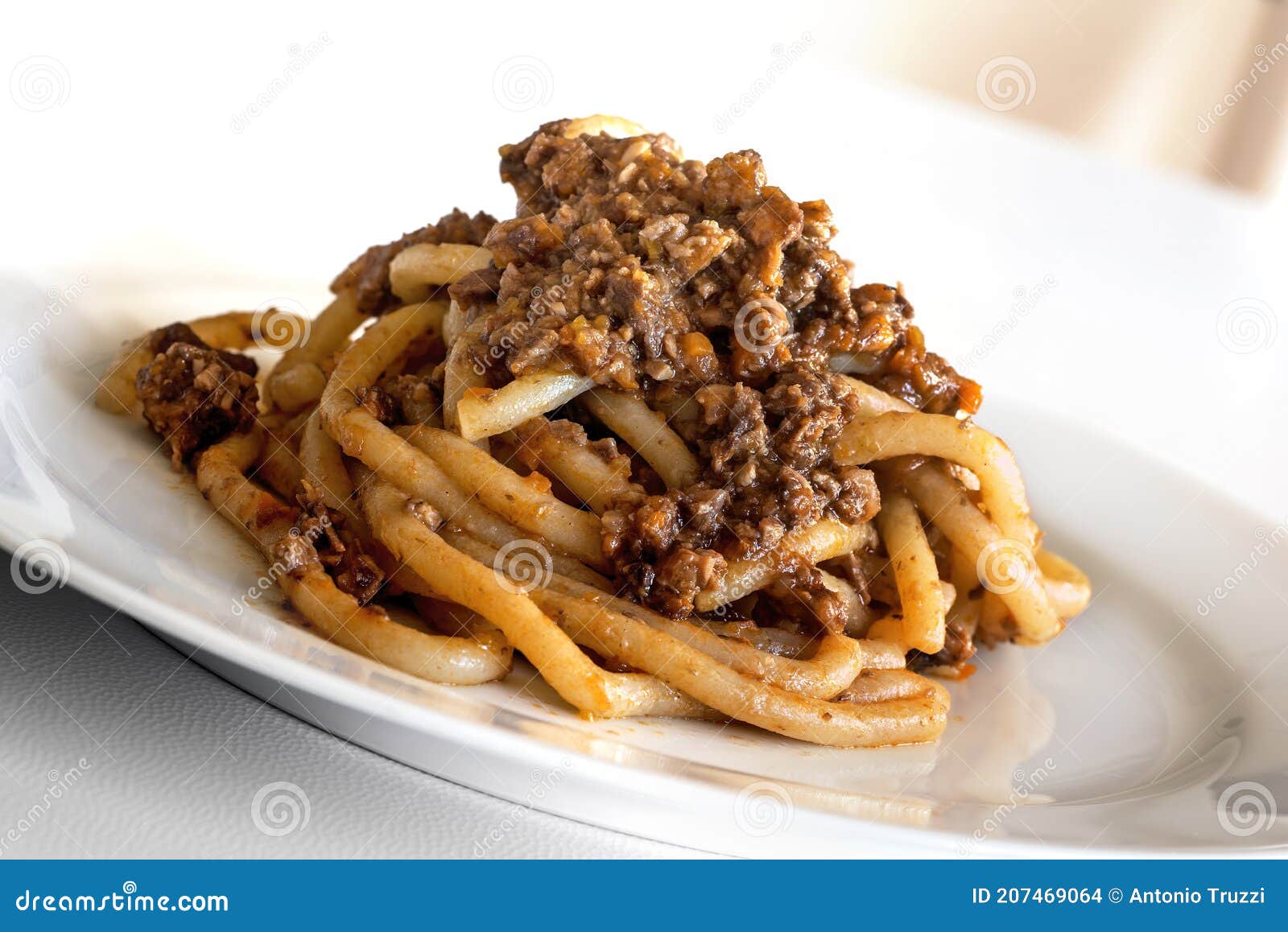 Plate of Pici with Wild Boar Ragout Stock Photo - Image of pasta ...