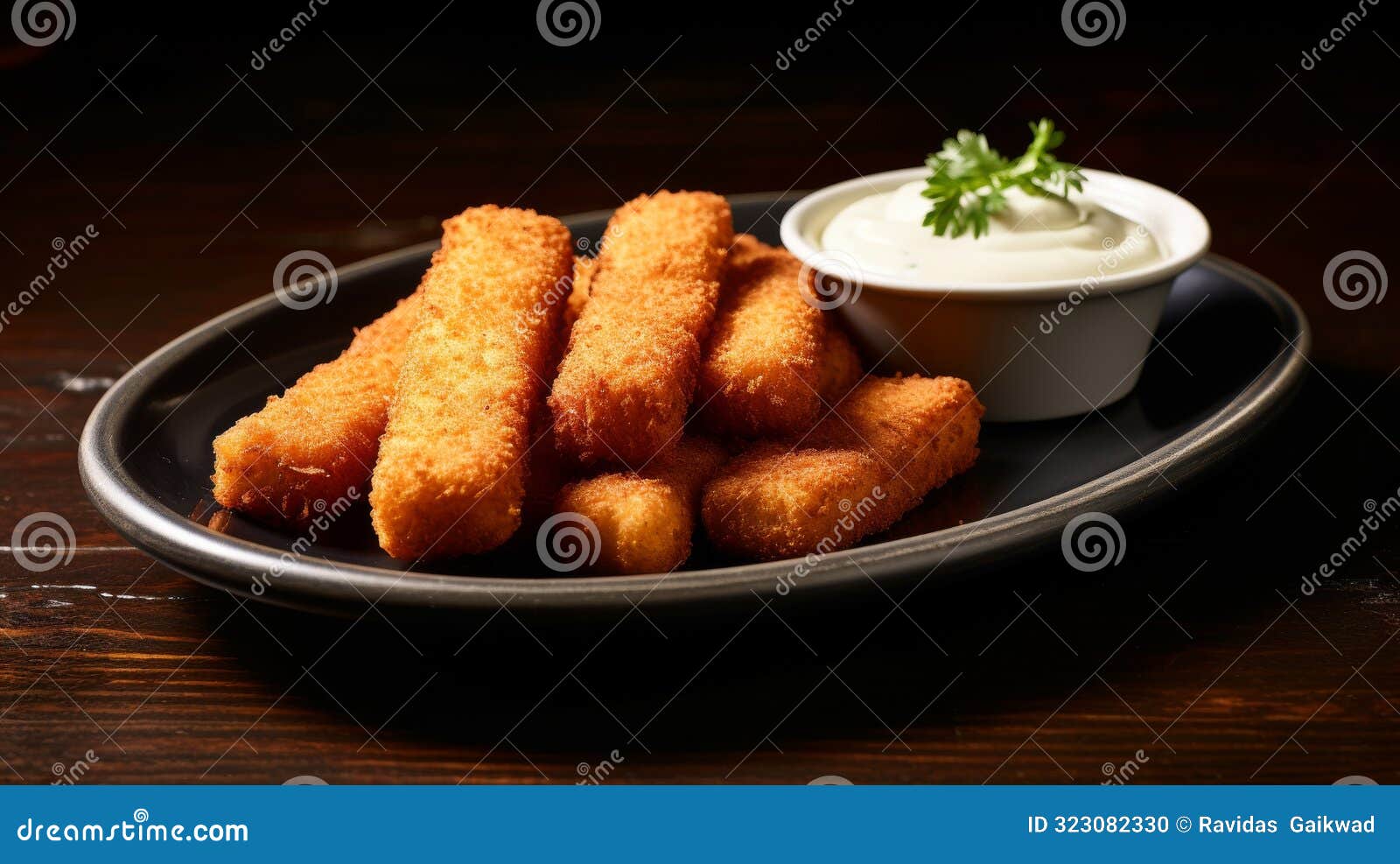 Plate Piled with Savory Fried Cheese Sticks Stock Illustration ...