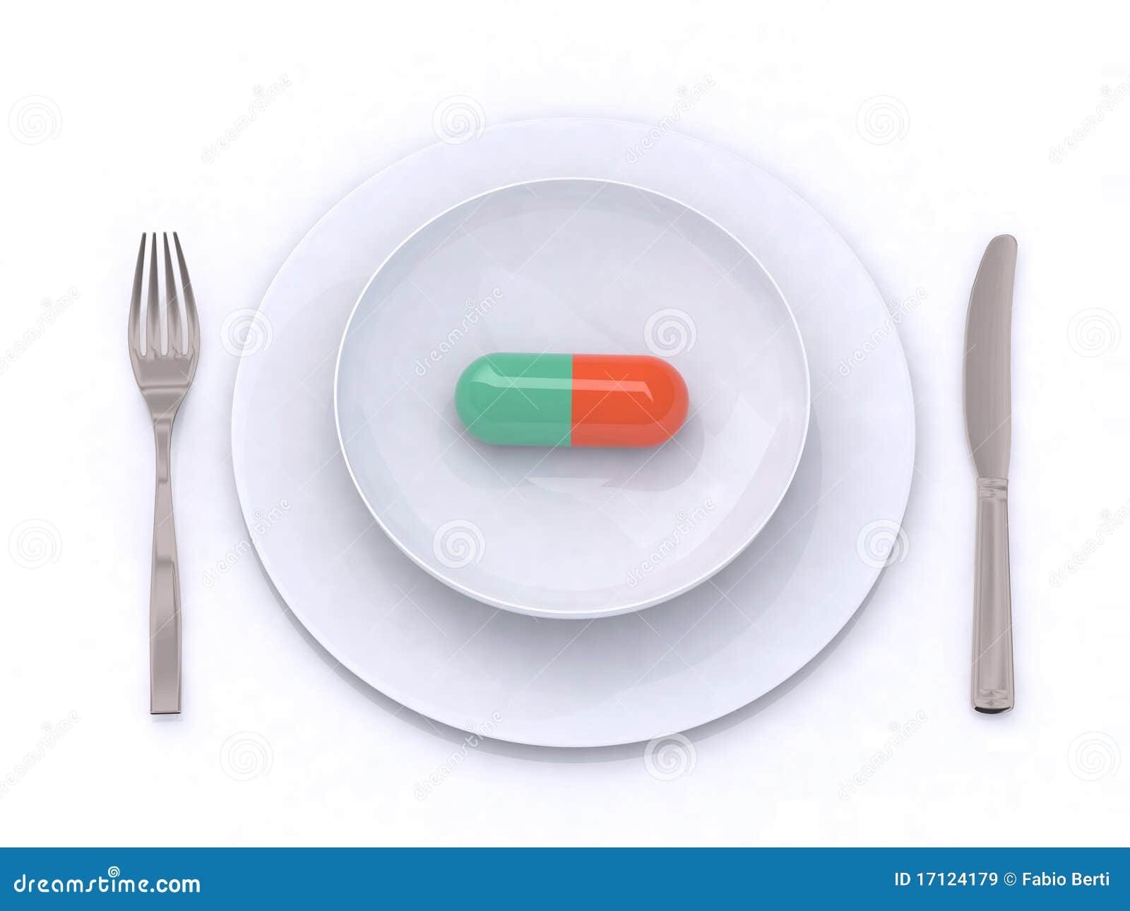 Plate with pill stock illustration. Illustration of breakfast - 17124179
