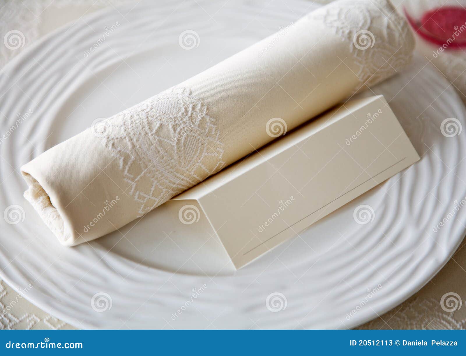 Plate with place card. stock image. Image of white, celebration - 20512113