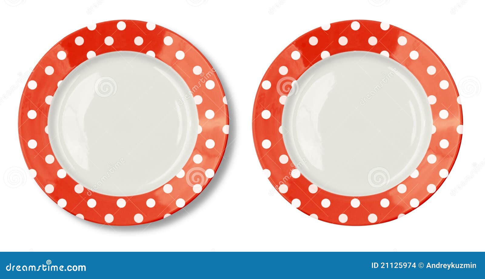 Plate with Polka Dot Red Border Isolated Stock Photo - Image of cooking ...