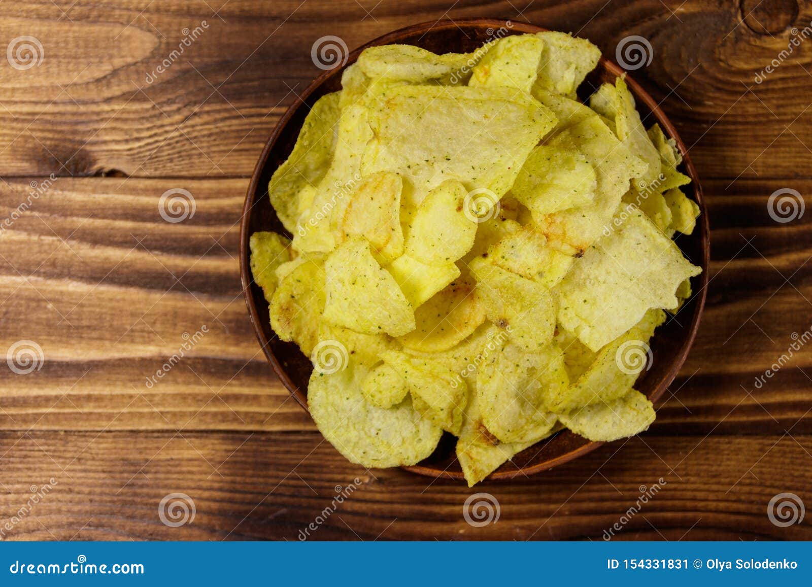 Plate of Potato Chips on Wooden Table Stock Image - Image of meal ...