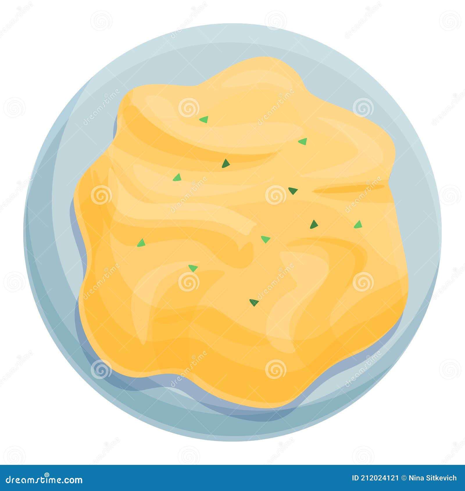 Plate Potato Puree Icon, Cartoon Style Stock Vector - Illustration of ...
