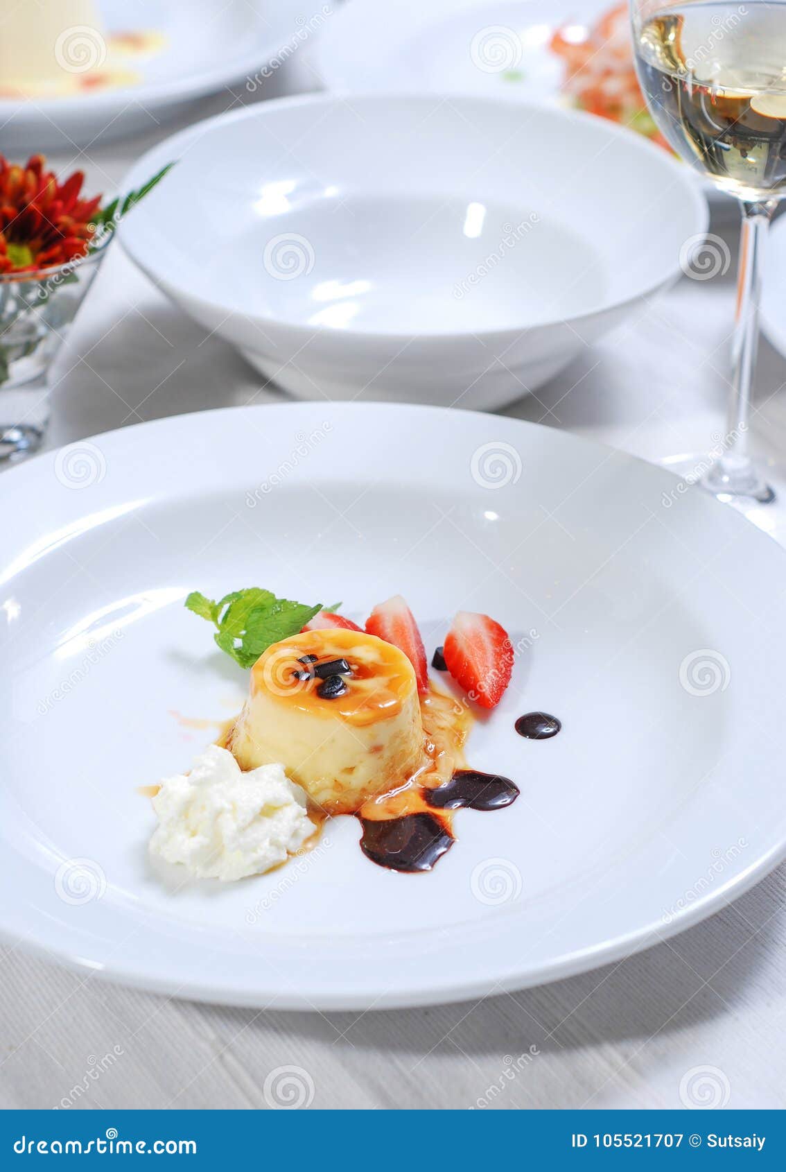 Plate of Pudding with Fresh Fruit Stock Image - Image of sugar, detail ...