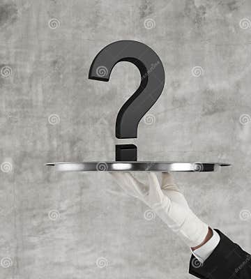 Plate with question mark stock illustration. Illustration of hand ...