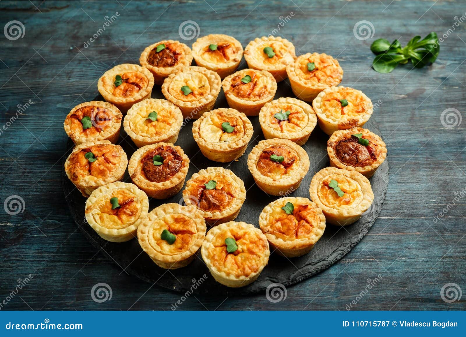 Quiche mini tarts stock image. Image of tarts, meal - 110715787