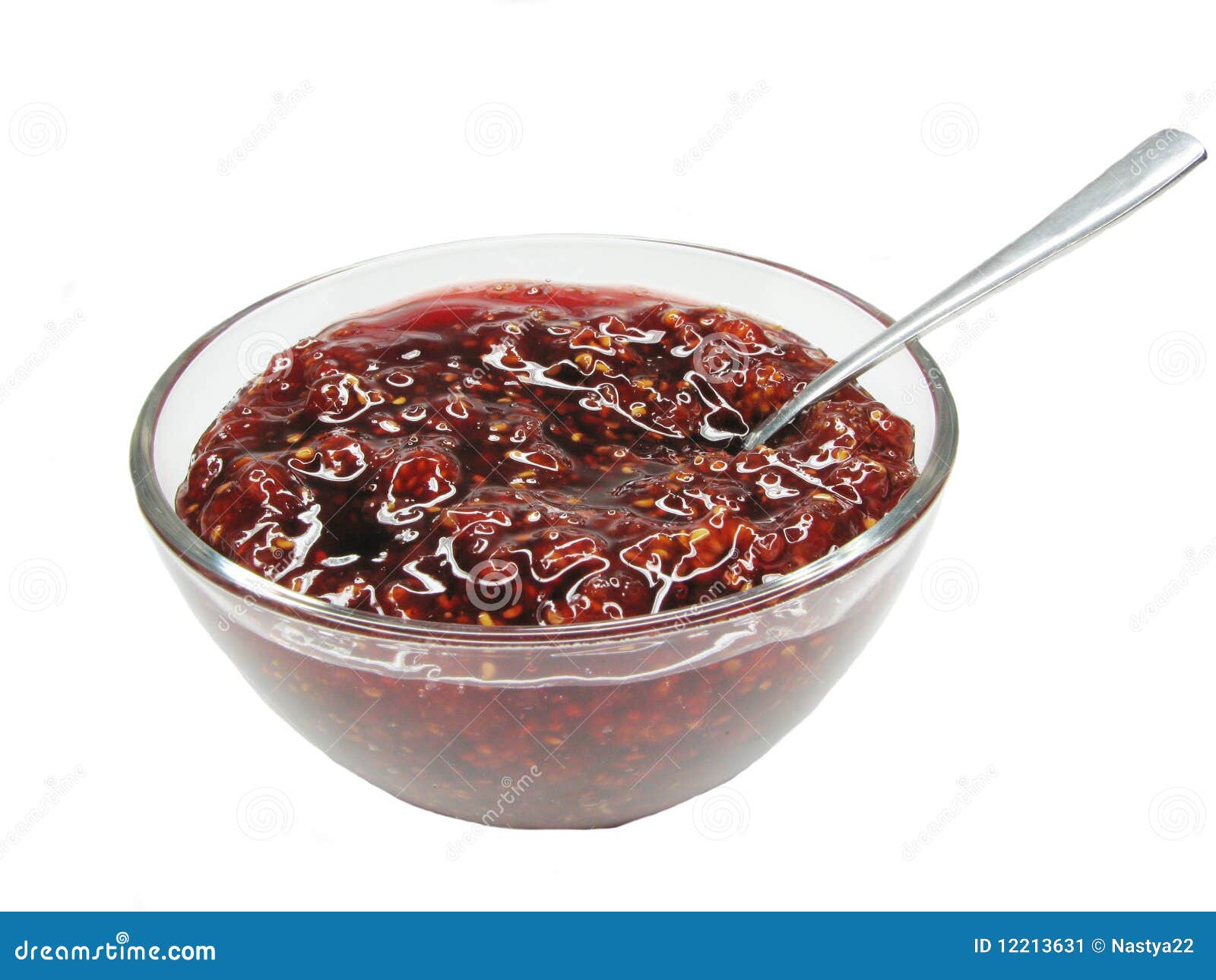 Plate of raspberry jam stock image. Image of dessert - 12213631