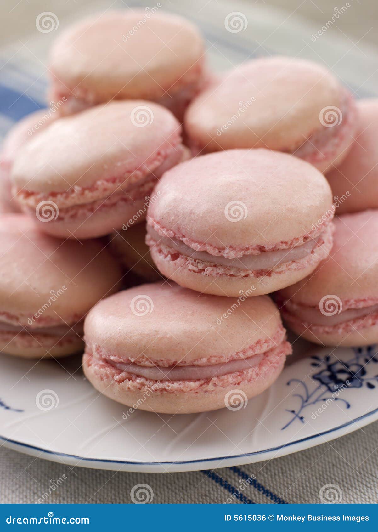 Plate of Raspberry Macaroons Stock Photo - Image of france, biscuit ...