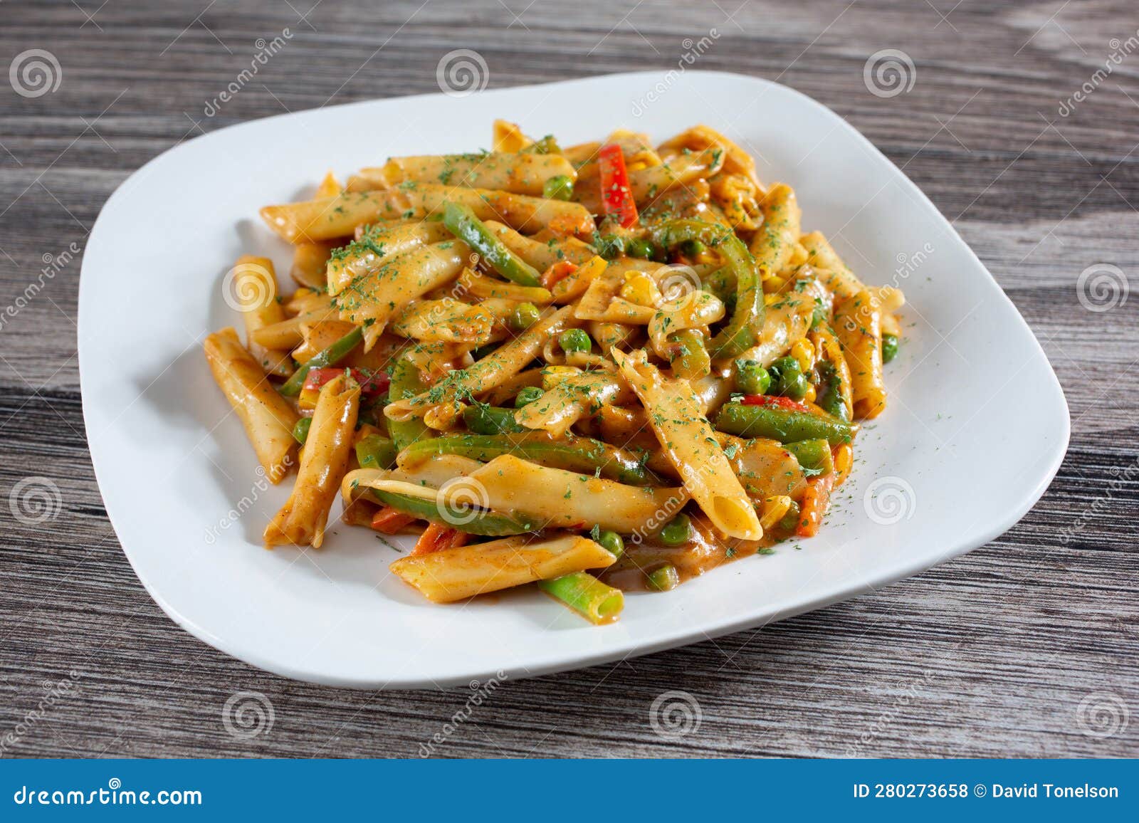 Plate of rasta pasta stock photo. Image of caribbean - 280273658