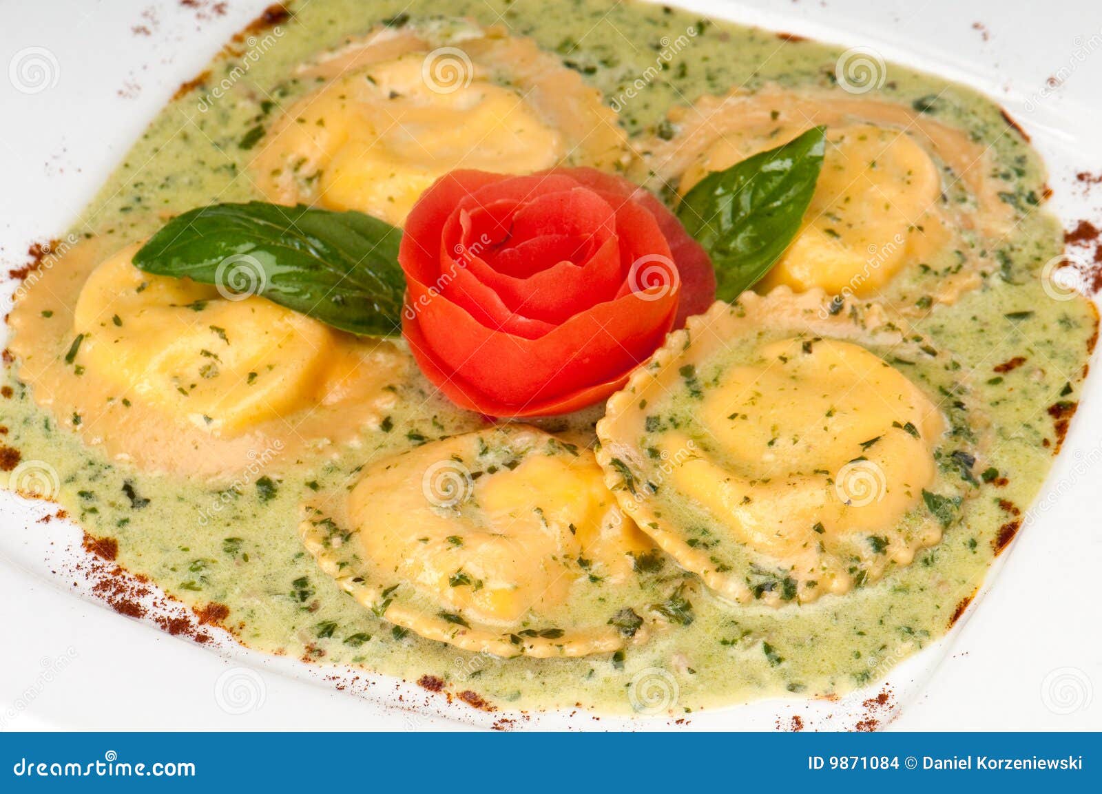 Plate of Ravioli stock photo. Image of pasta, herb, restaurant - 9871084
