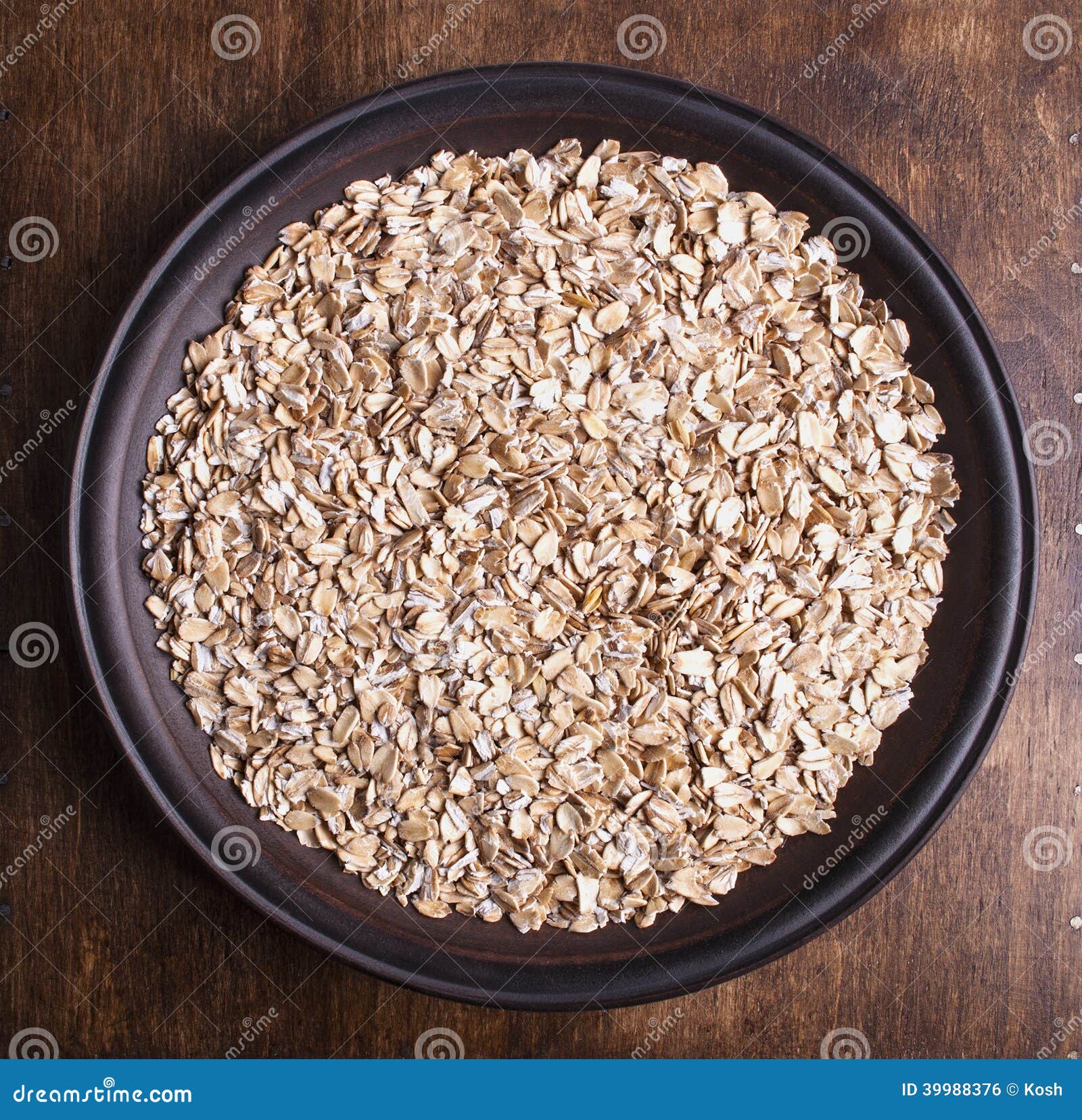Plate with Raw Oatmeal on Table Stock Photo - Image of organic ...