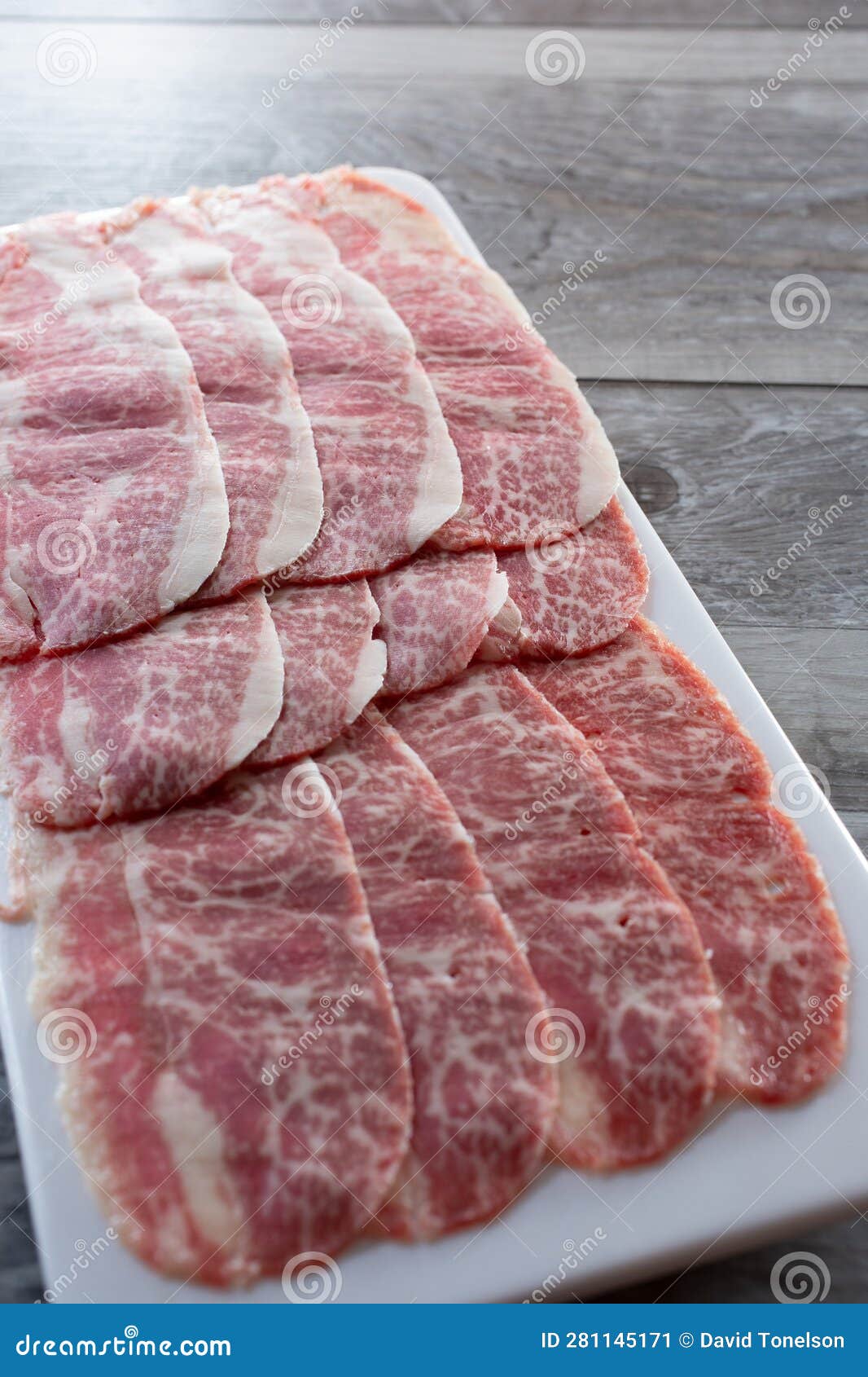 Plate of Raw Slices of Wagyu Beef Stock Image - Image of dish, meat ...