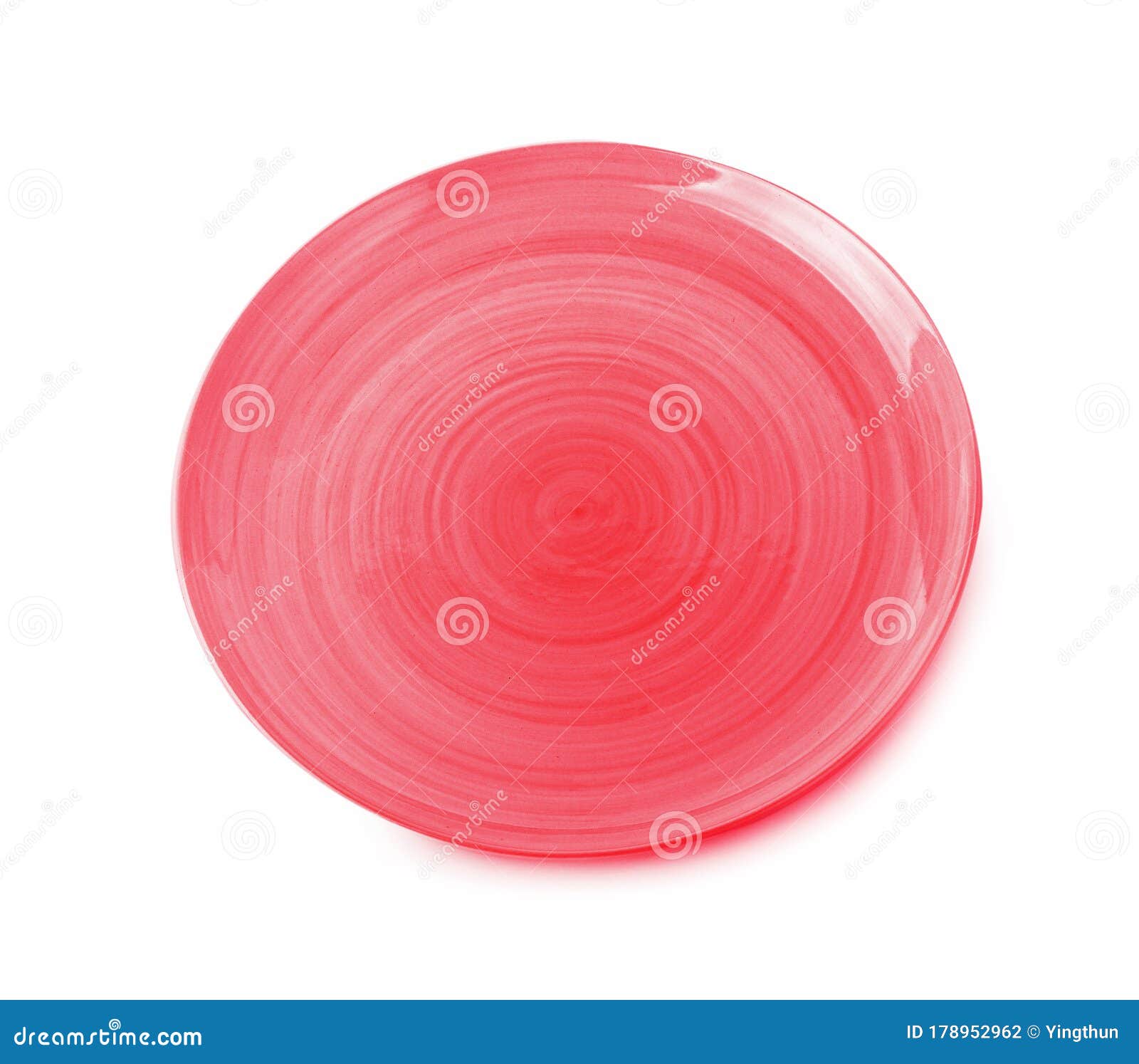 Plate Red Empty on White Background Stock Photo - Image of texture ...