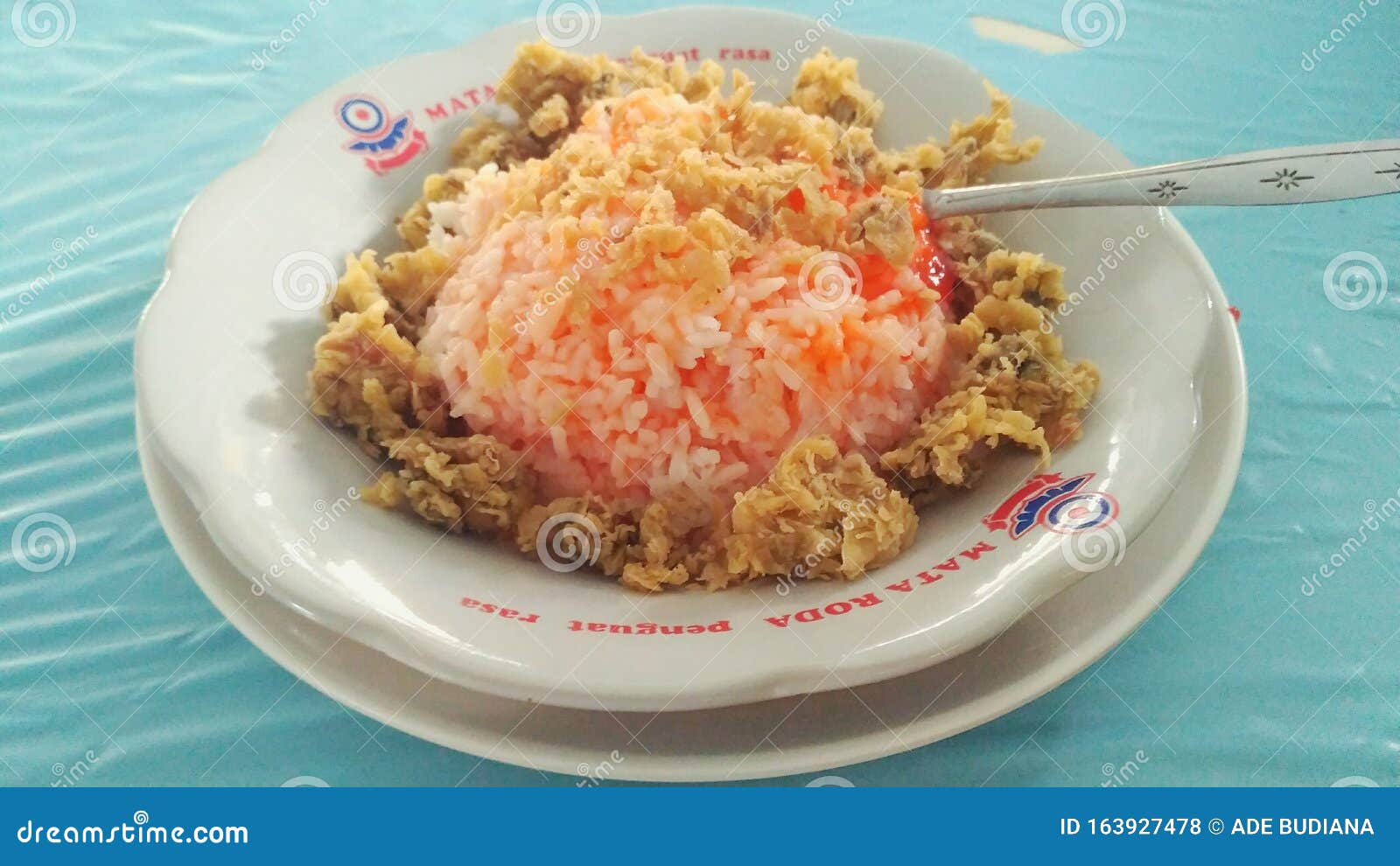 A Plate of Rice and Flour Shells in a Seafood Stall Editorial Stock ...