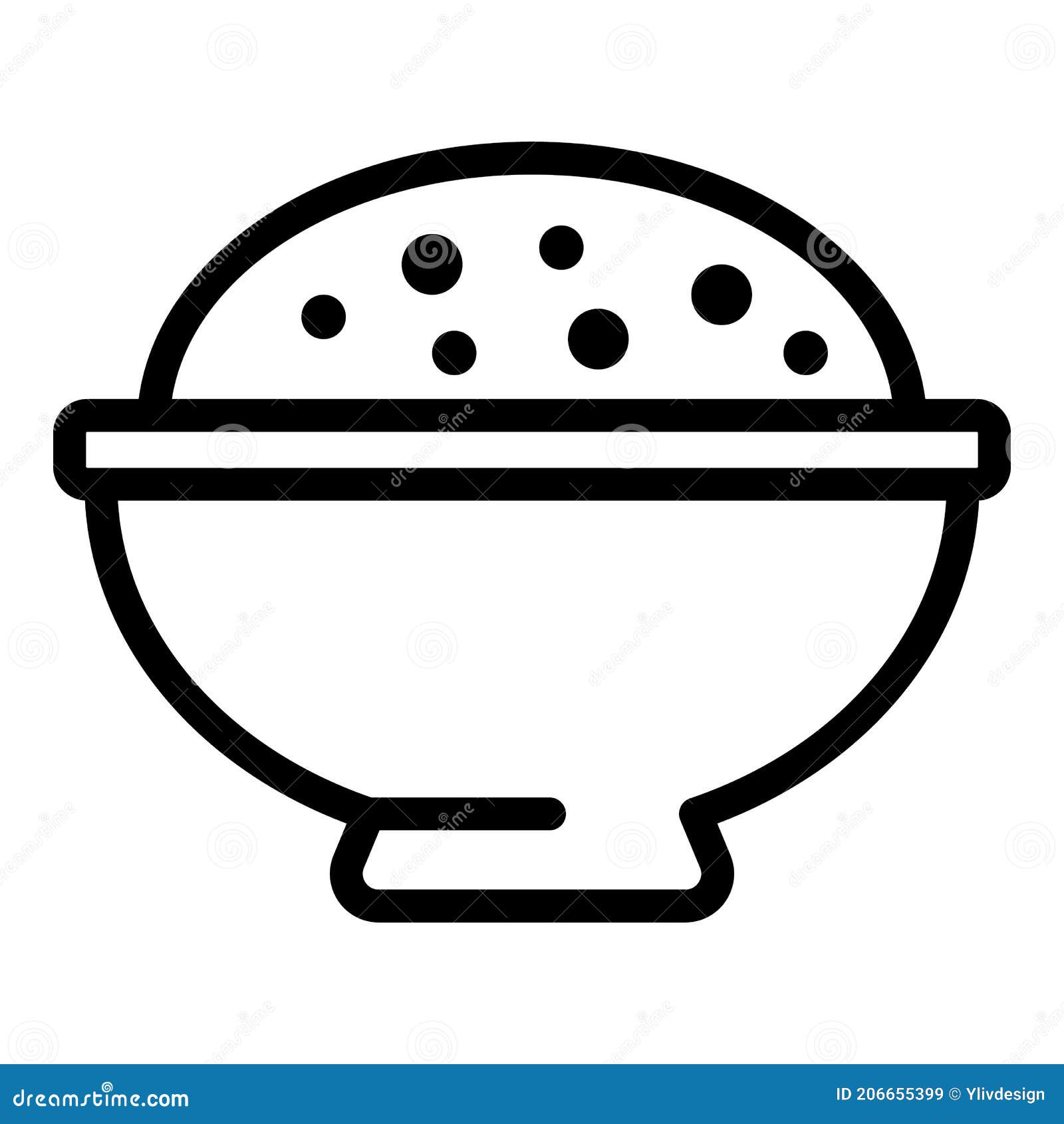 Plate of Rice Icon, Outline Style Stock Illustration - Illustration of ...