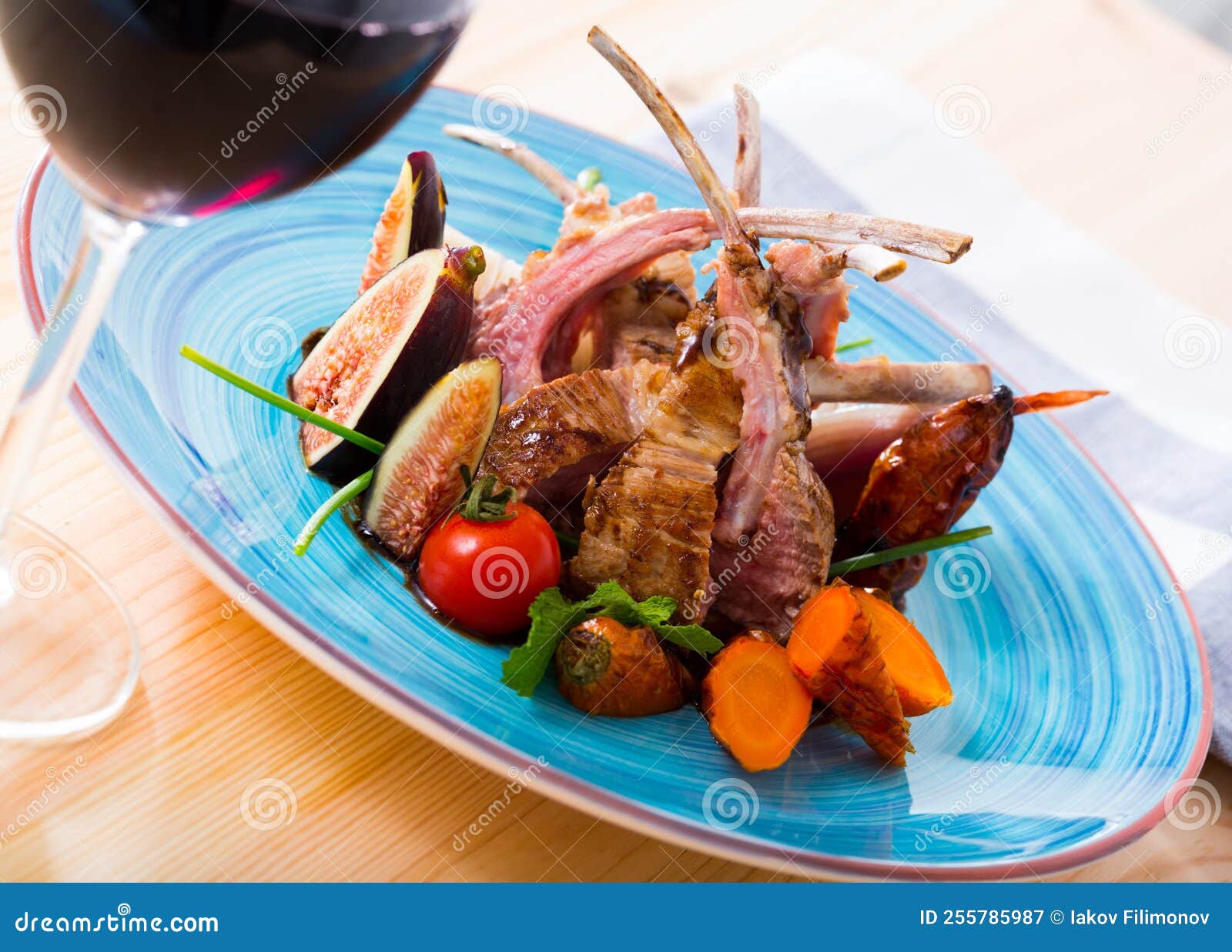 Plate of Roasted Mutton Ribs Stock Image - Image of restaurant ...