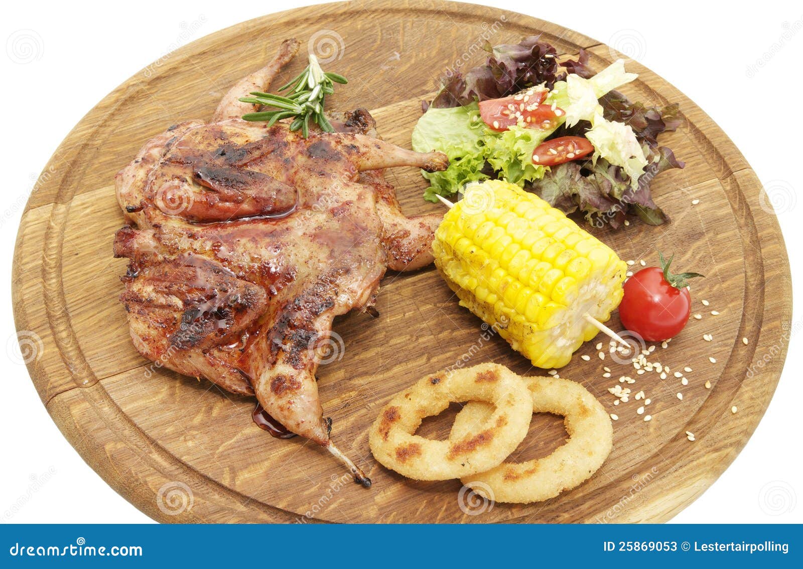 A plate of roasted quail stock image. Image of delicious - 25869053