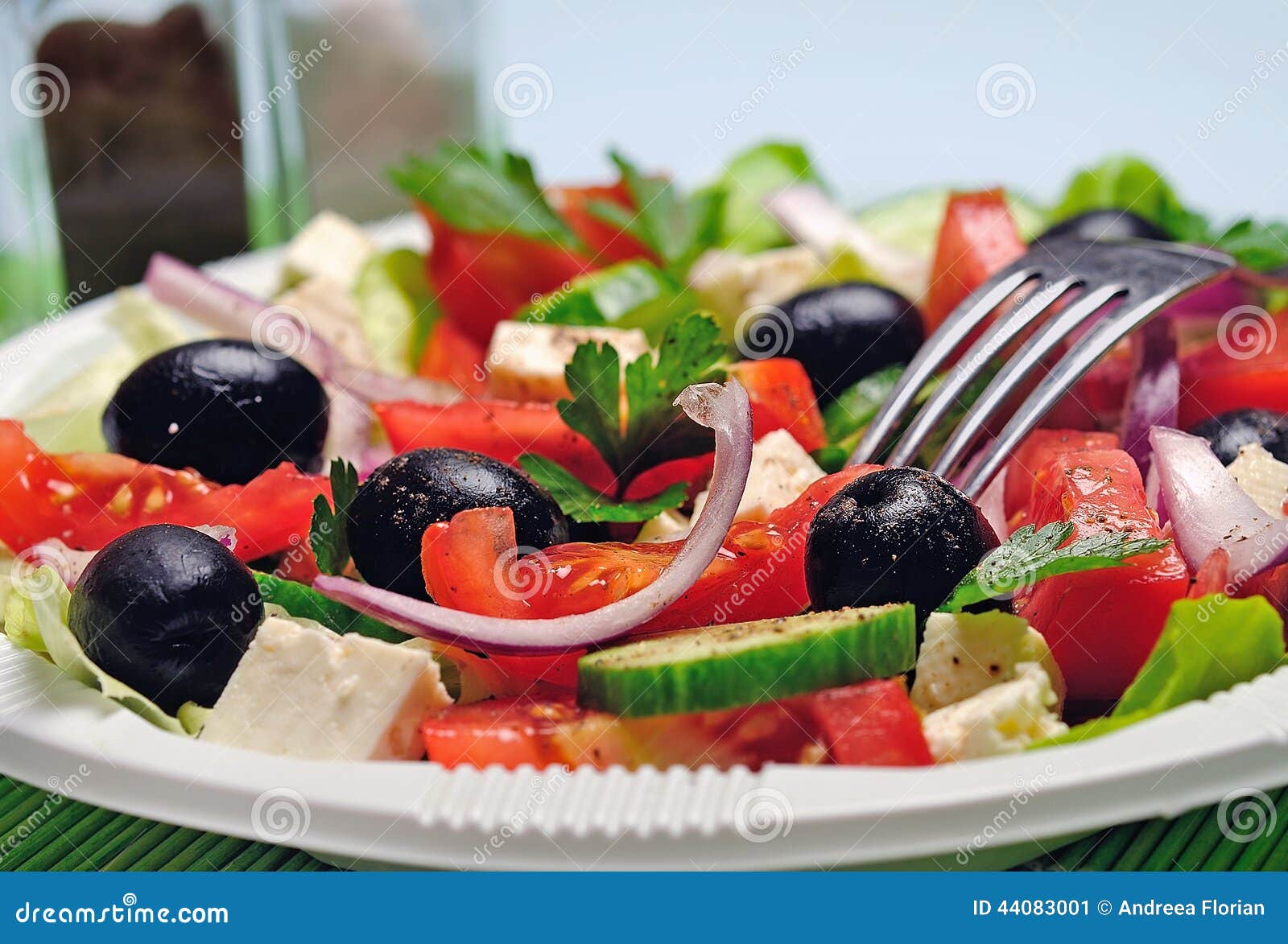 Plate with salad stock image. Image of appetizer, macro - 44083001